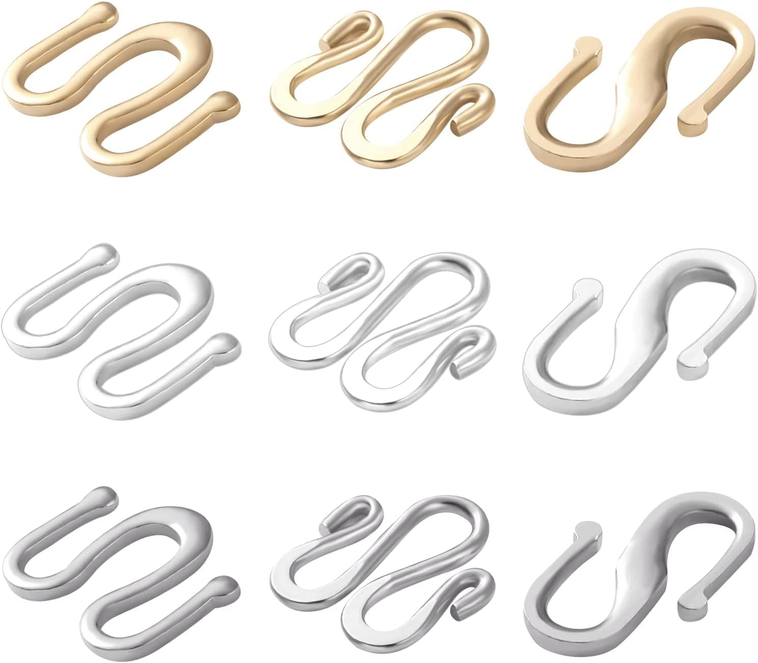 72PCS Golden Jewelry Hook Clasp Silver Necklace Clasp Connectors M ...