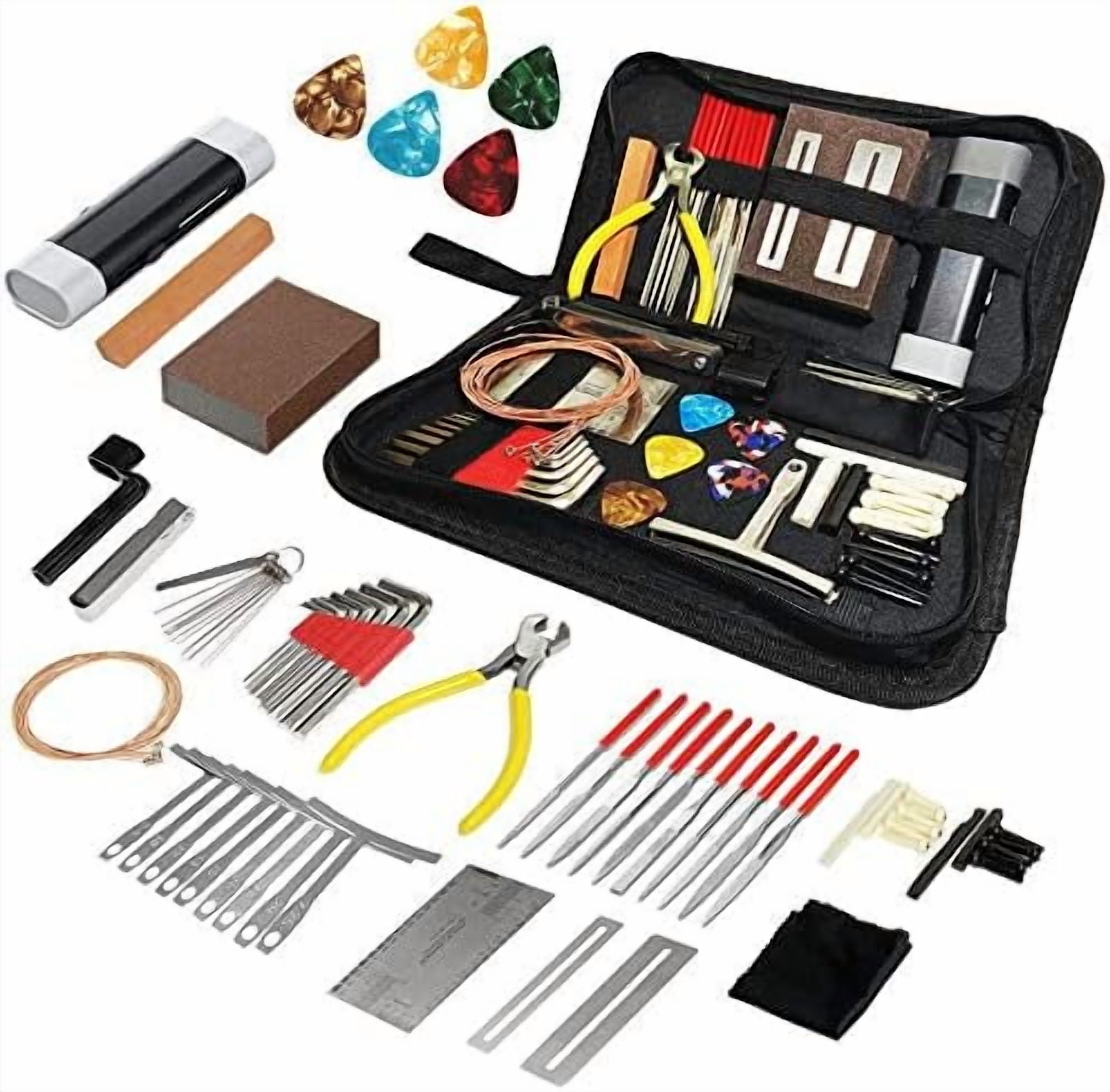 72PCS Guitar Tool Kit，Professional Guitar Repairing Maintenance Tool ...