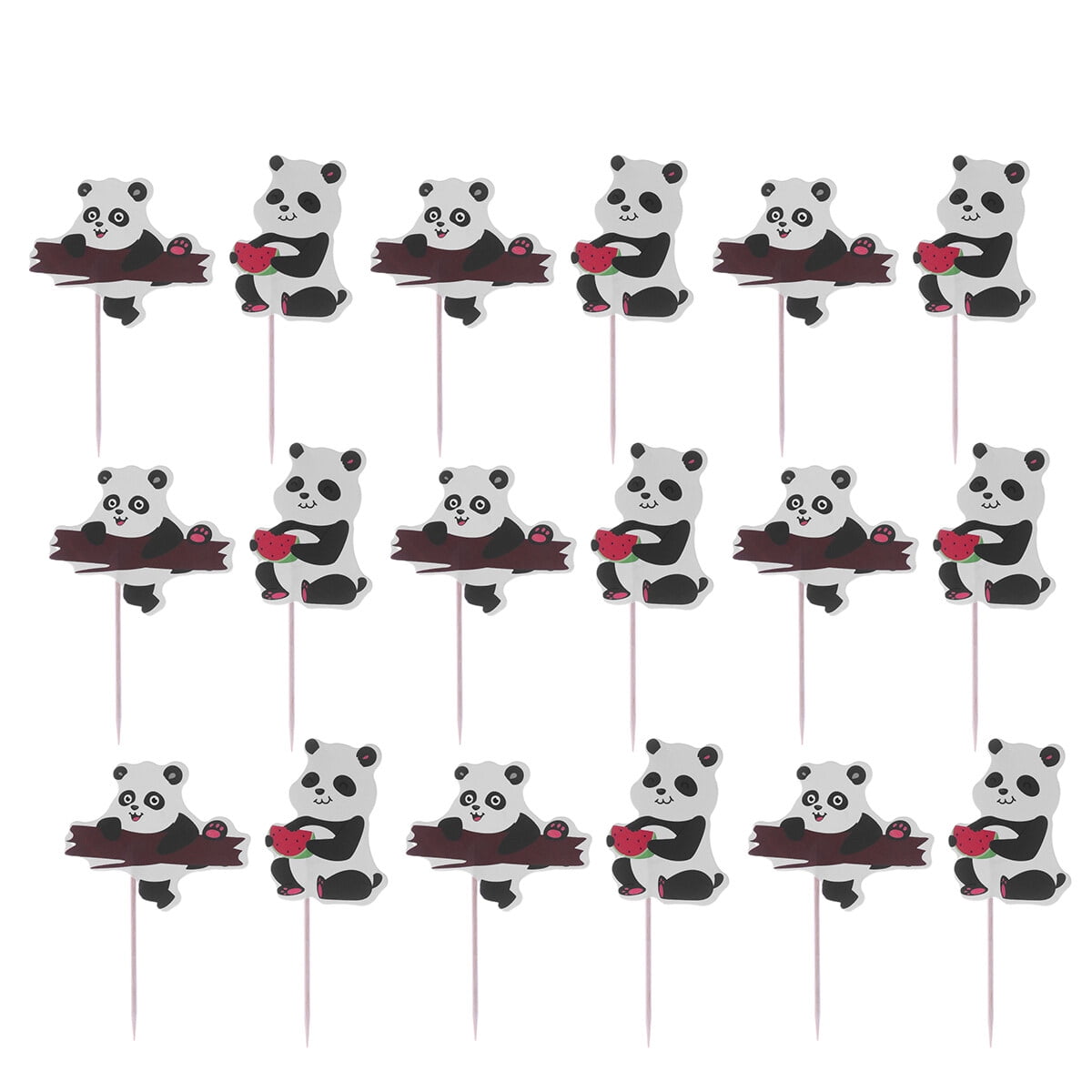72PCS Panda Cupcake Toppers Dessert Picks Cake Insertion Cards Party ...