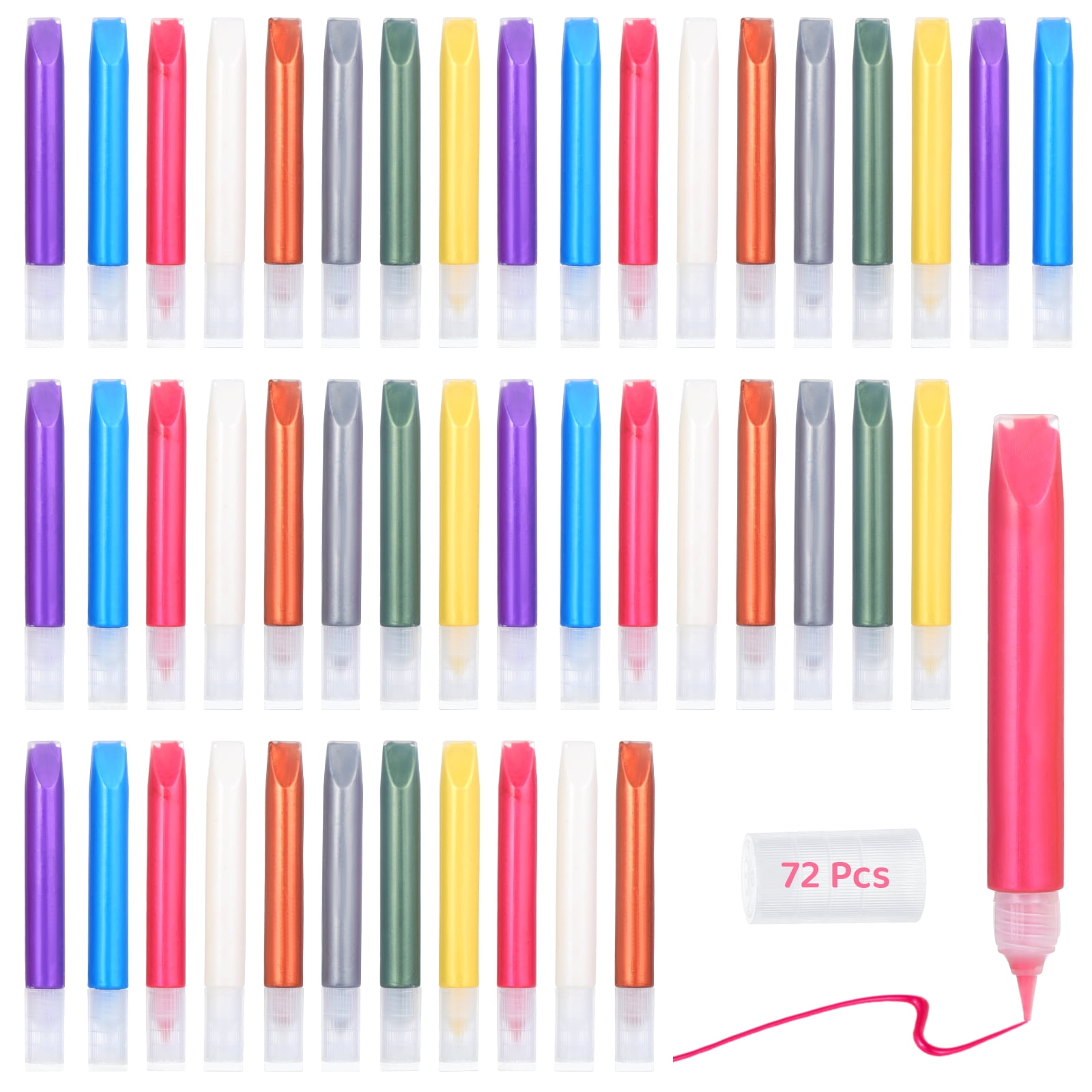 72PCS Suncatcher Paint Pens, 9 Colors Stained Glass Paint Pens, DIY ...