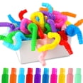 72Pack Pop Tubes, Fidget Sensory Toys Party Favors for Kids 4-8 8-12 ...