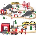 72Pc Wooden Train Tracks Lot Railway Pieces Set Play for Thomas the ...