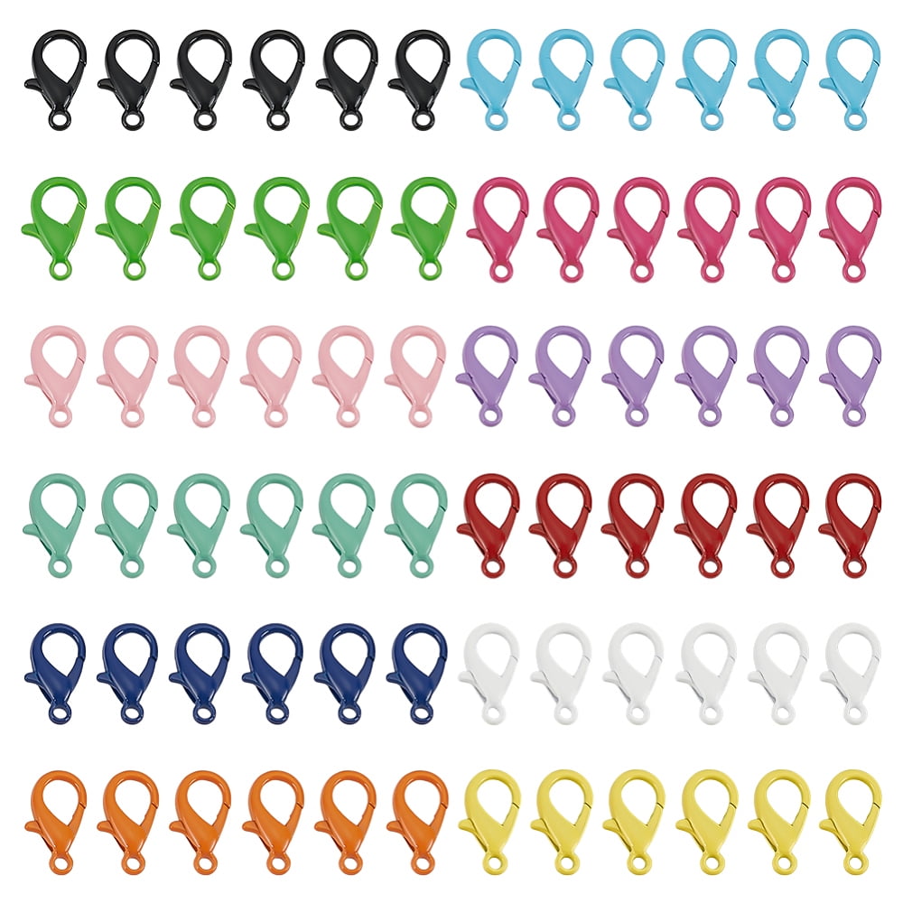 72Pcs 12 Colors Baking Painted Zinc Alloy Lobster Claw Clasps Mixed ...