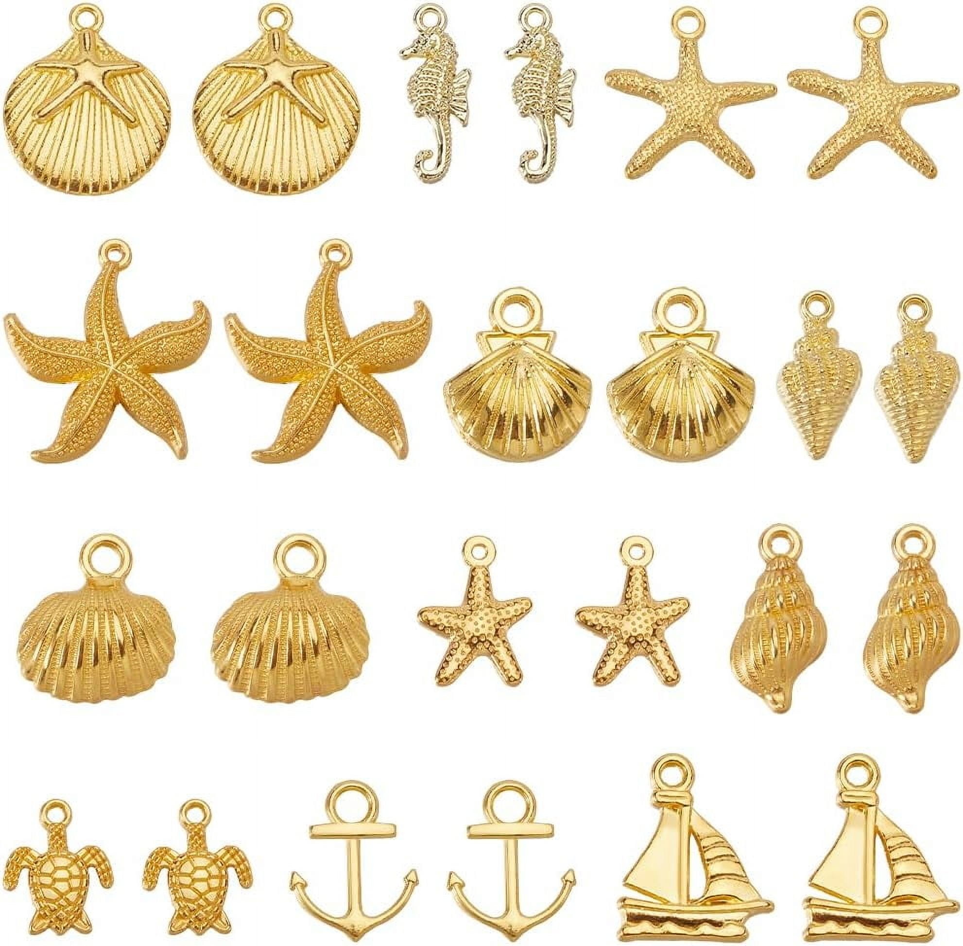 72Pcs 12 Styles Alloy Pendants Marine Theme Mixed Shapes Mixed Color 14 ...