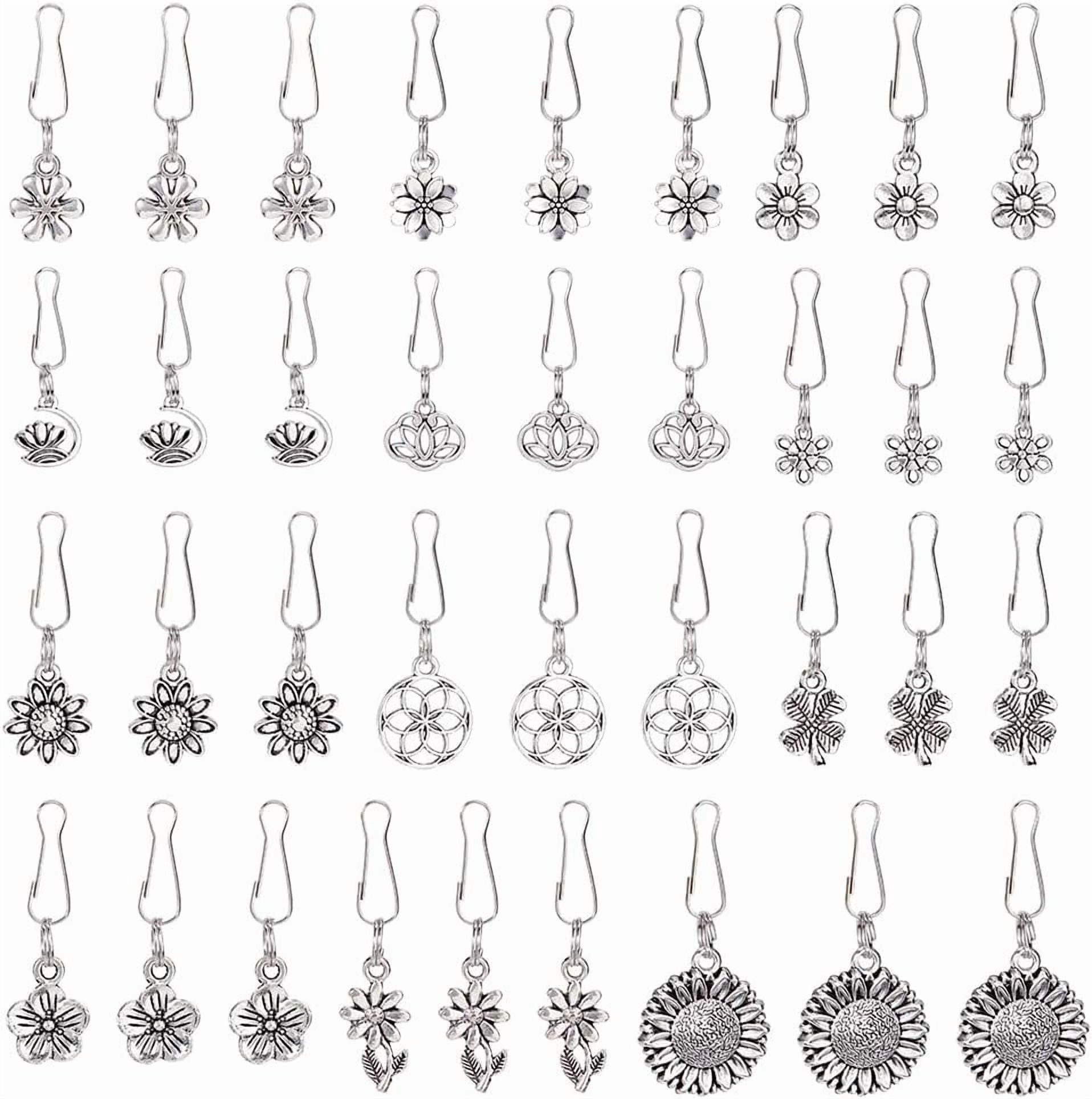 72Pcs 12 Styles Zipper Pull Charms Alloy Zipper Replacement Metal ...