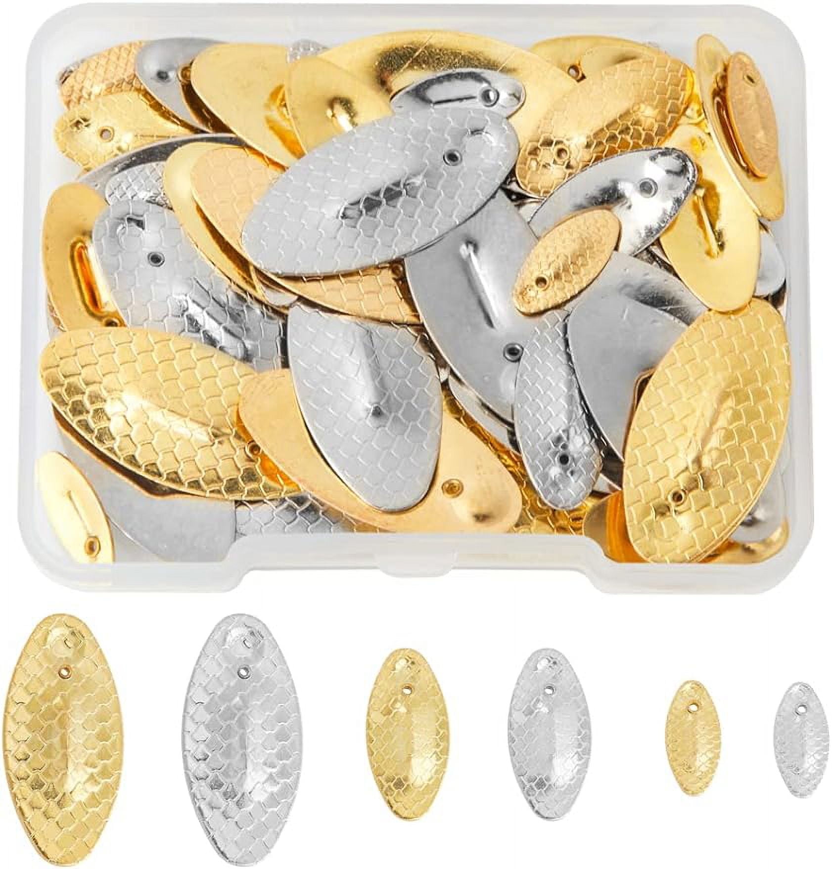 72Pcs 3 Sizes Iron Fishing Lures 2 Colors Fishing Attractor Spinner ...