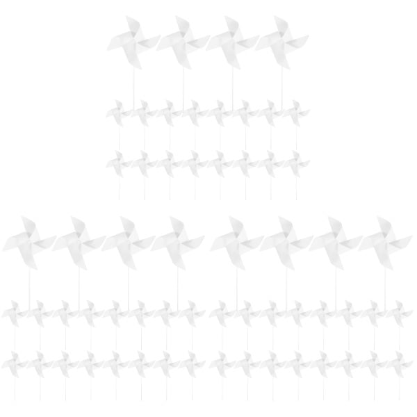 72Pcs DIY Paper Pinwheels for Kids Bulk White Blank Paper Pinwheels ...