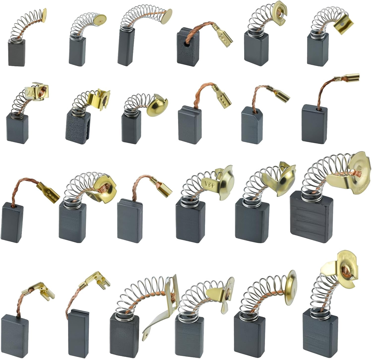 72Pcs Electric Motor Carbon Brushes Set, 24 Different Sizes Replacement ...
