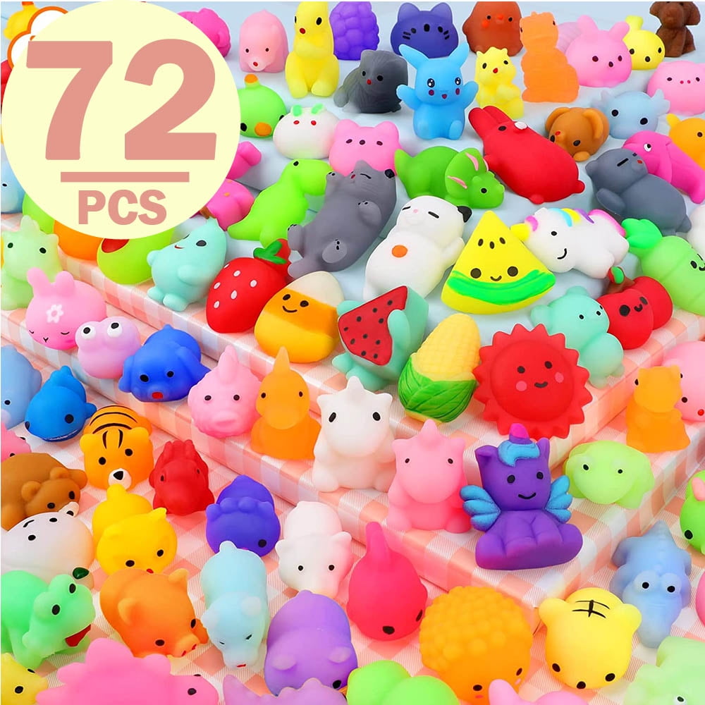 72Pcs Mochi Squishy Toys for Kids Party Favors Fruit Animal Mini ...