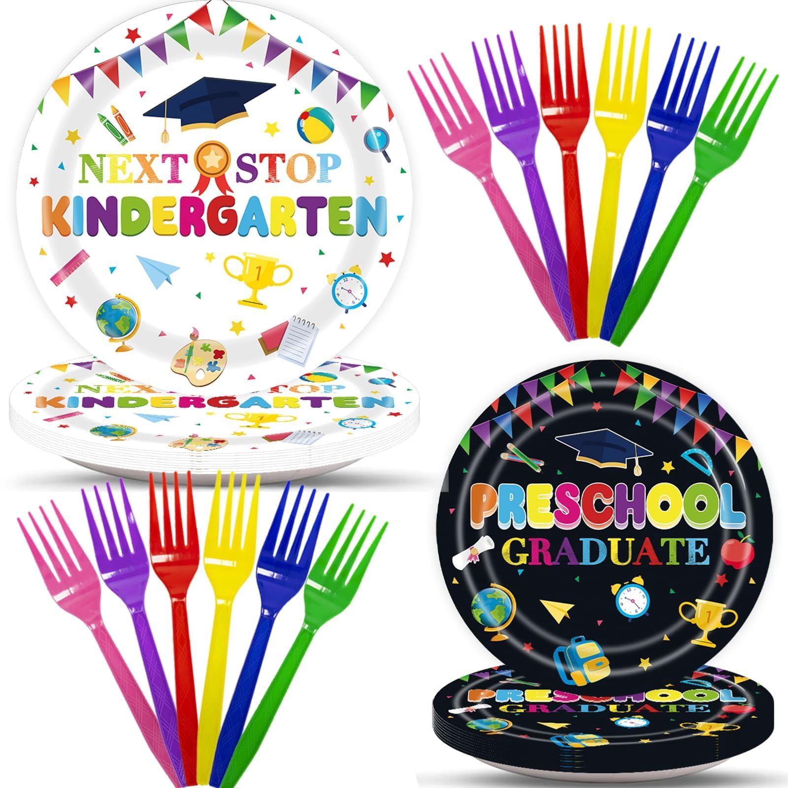 72Pcs Preschool Graduation Party Tableware Set Preschool Pre-K Grad ...