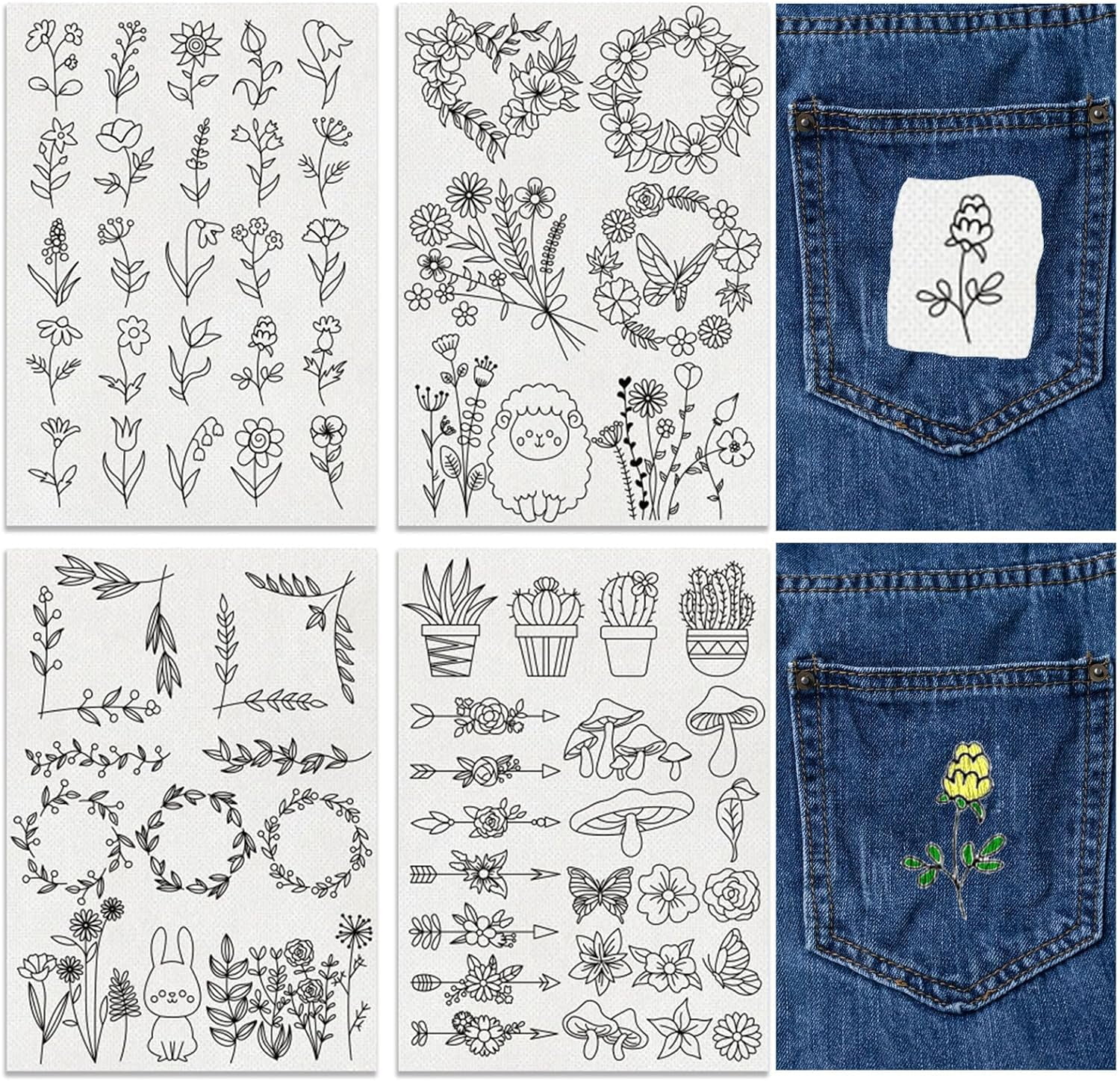 72Pcs Water Soluble Stabilizer Garland&Potting Stick and Stitch ...