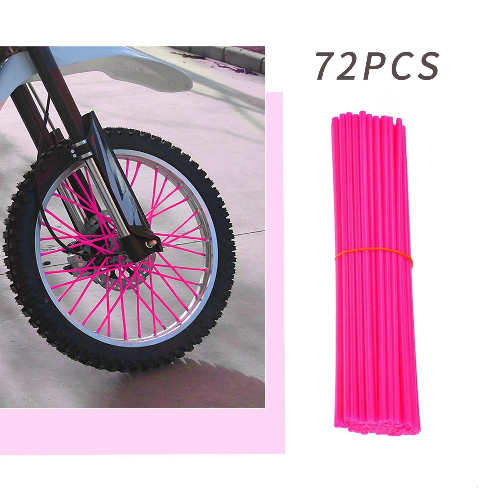72Pcs Wheel Spoke Decoration Sleeves, Bicycle Motorcycle Spoke Covers ...