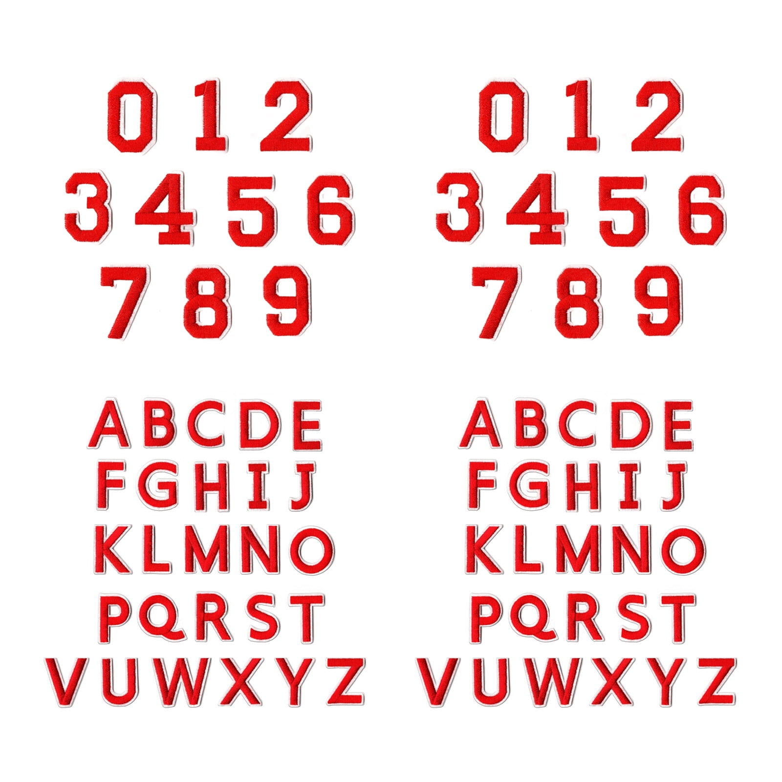 72Pieces Washable Letter Number Sewing Patches Sturdy Embroidery Thread ...