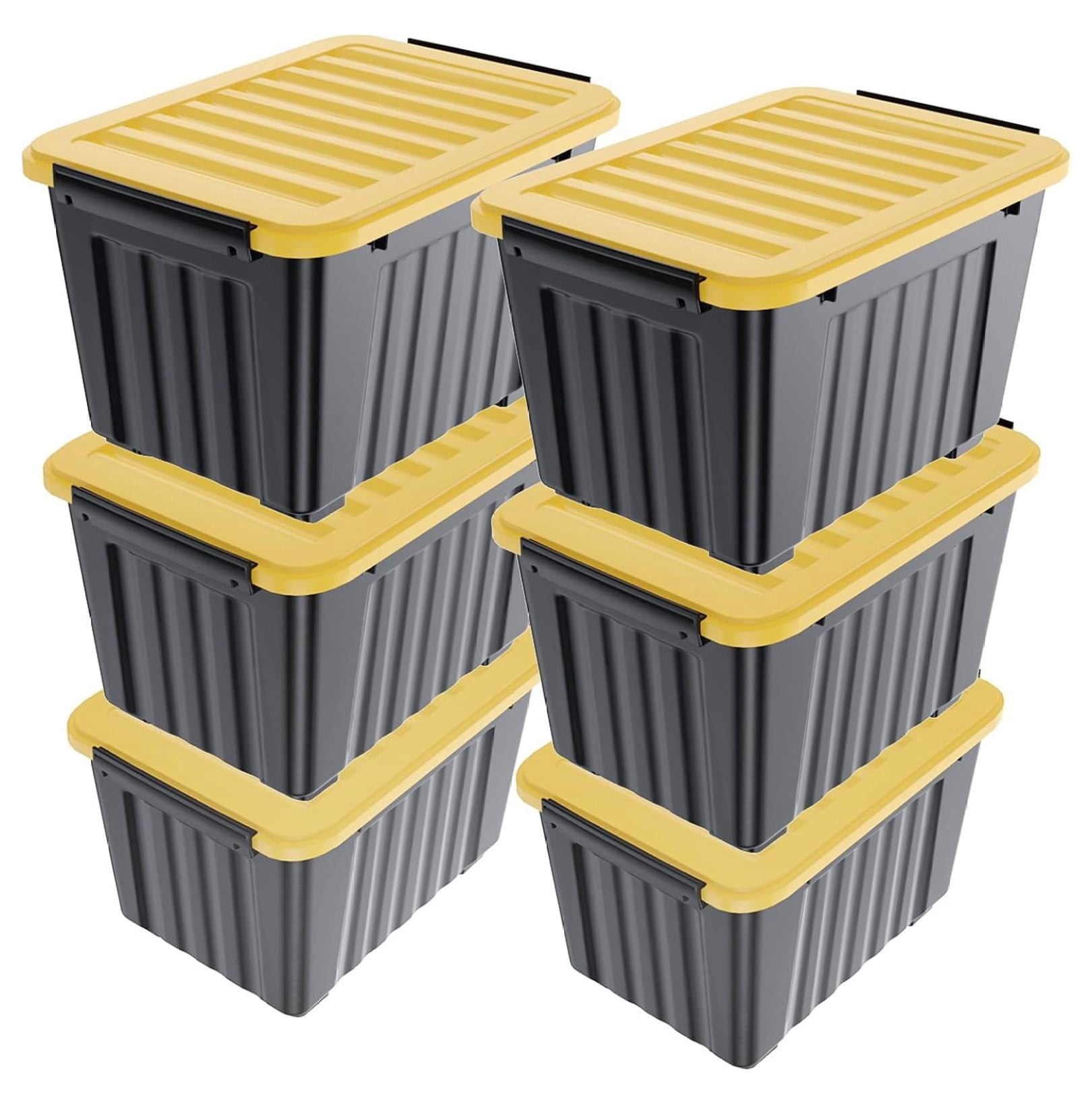 72Quart Plastic Storage Bin, Stackable and Nestable Storage Boxes with ...