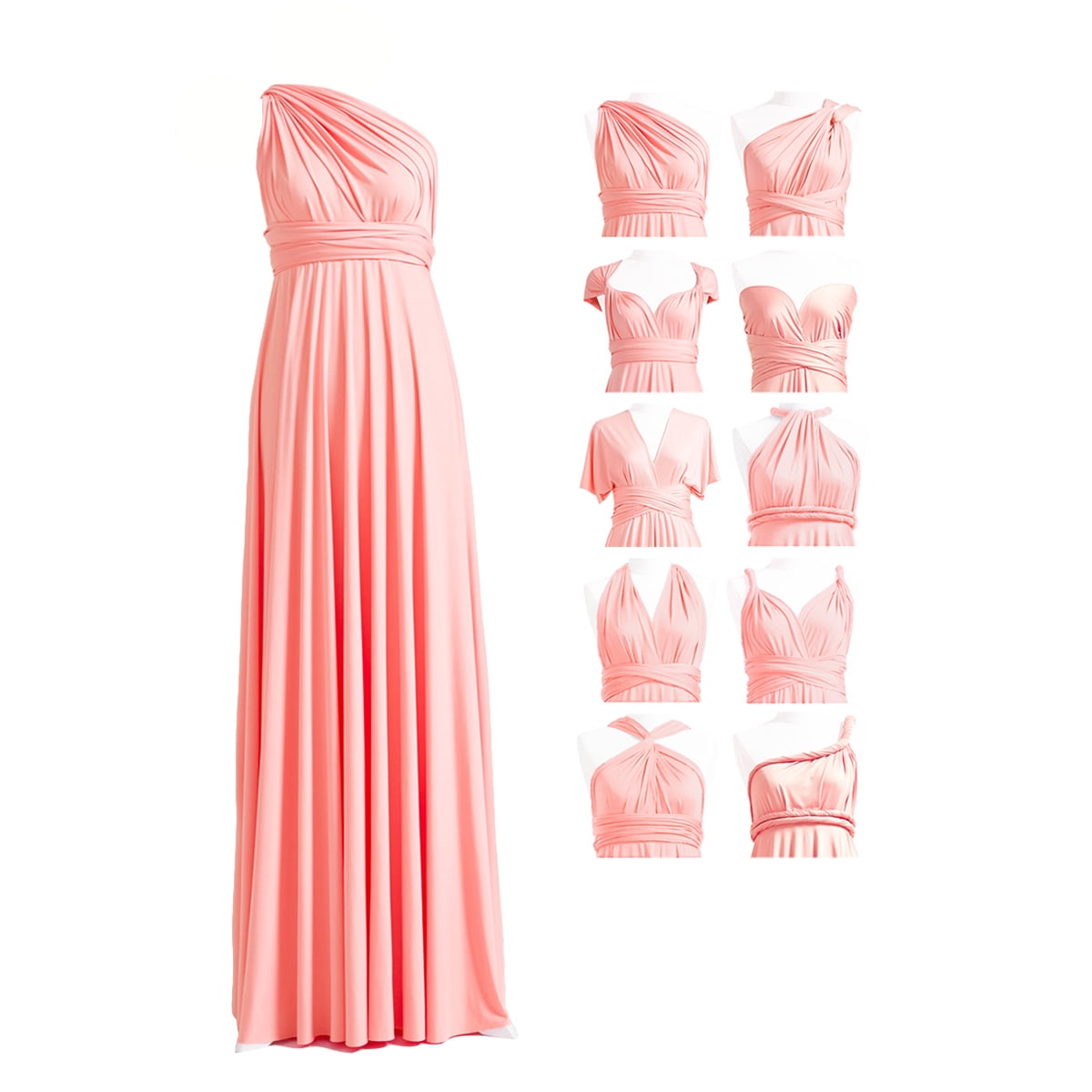72Styles Infinity Dress with Bandeau,Convertible Bridesmaid Dress, Long ...