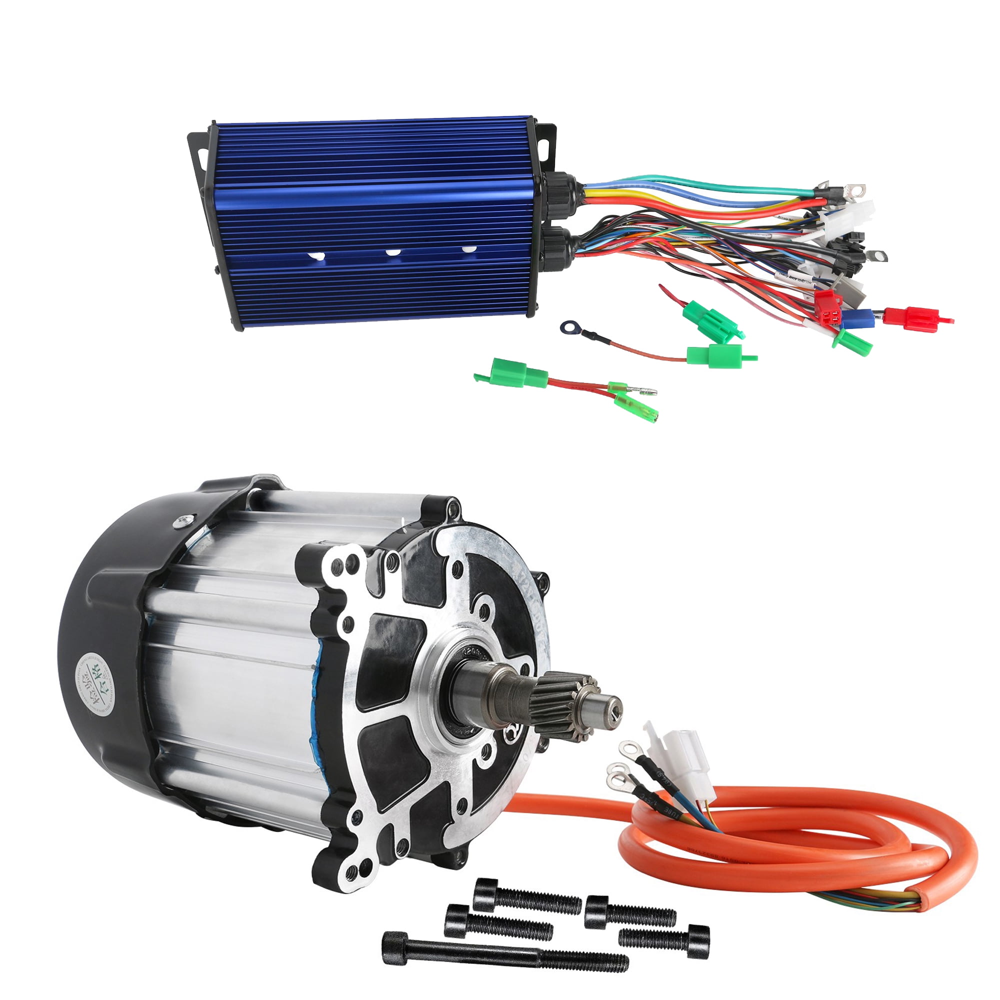 72V 1500W Brushless DC Motor with Controller, 4900RPM Permanent Magnet ...