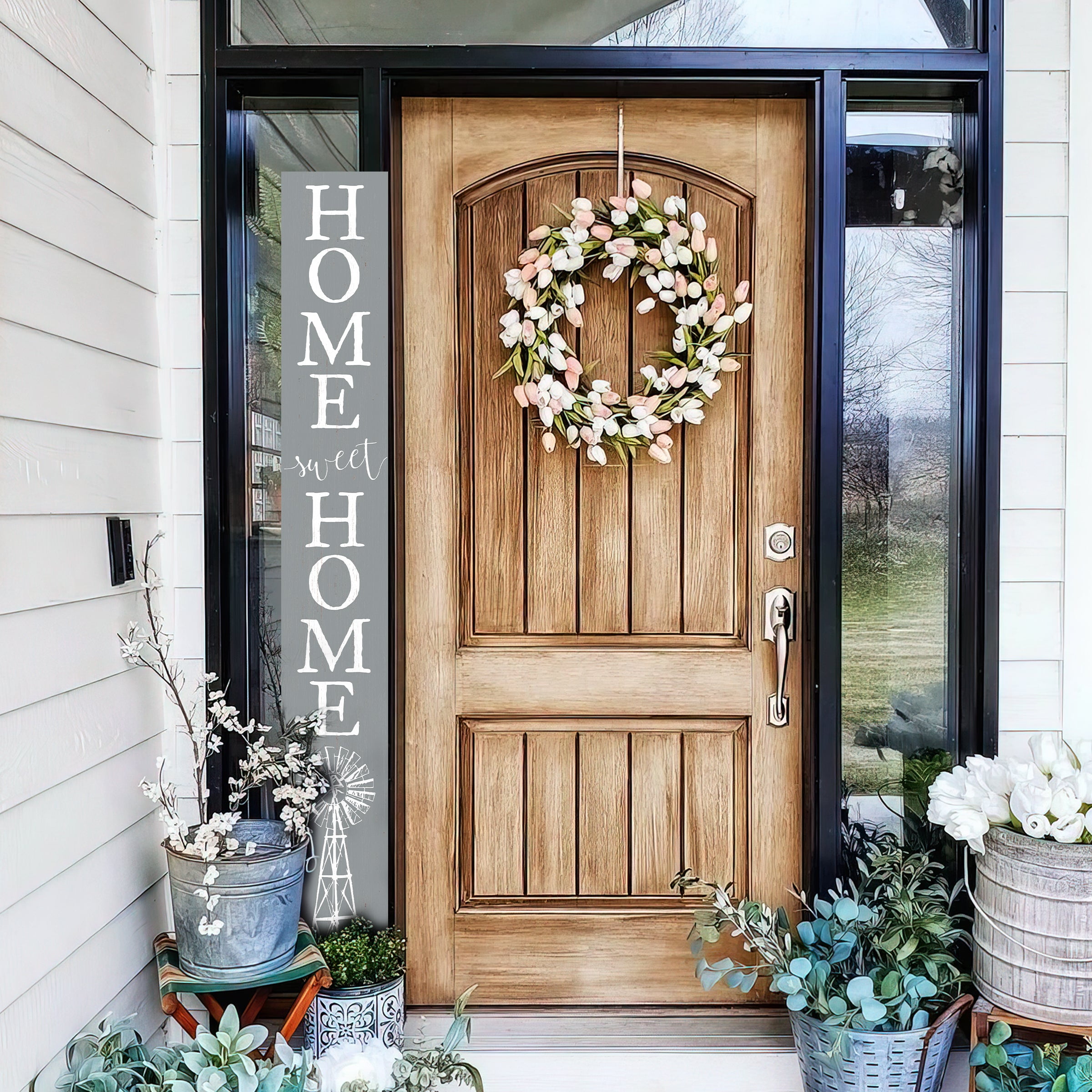 All-Season 72" Home Sweet Home Porch Sign | Rustic Farmhouse Welcome ...