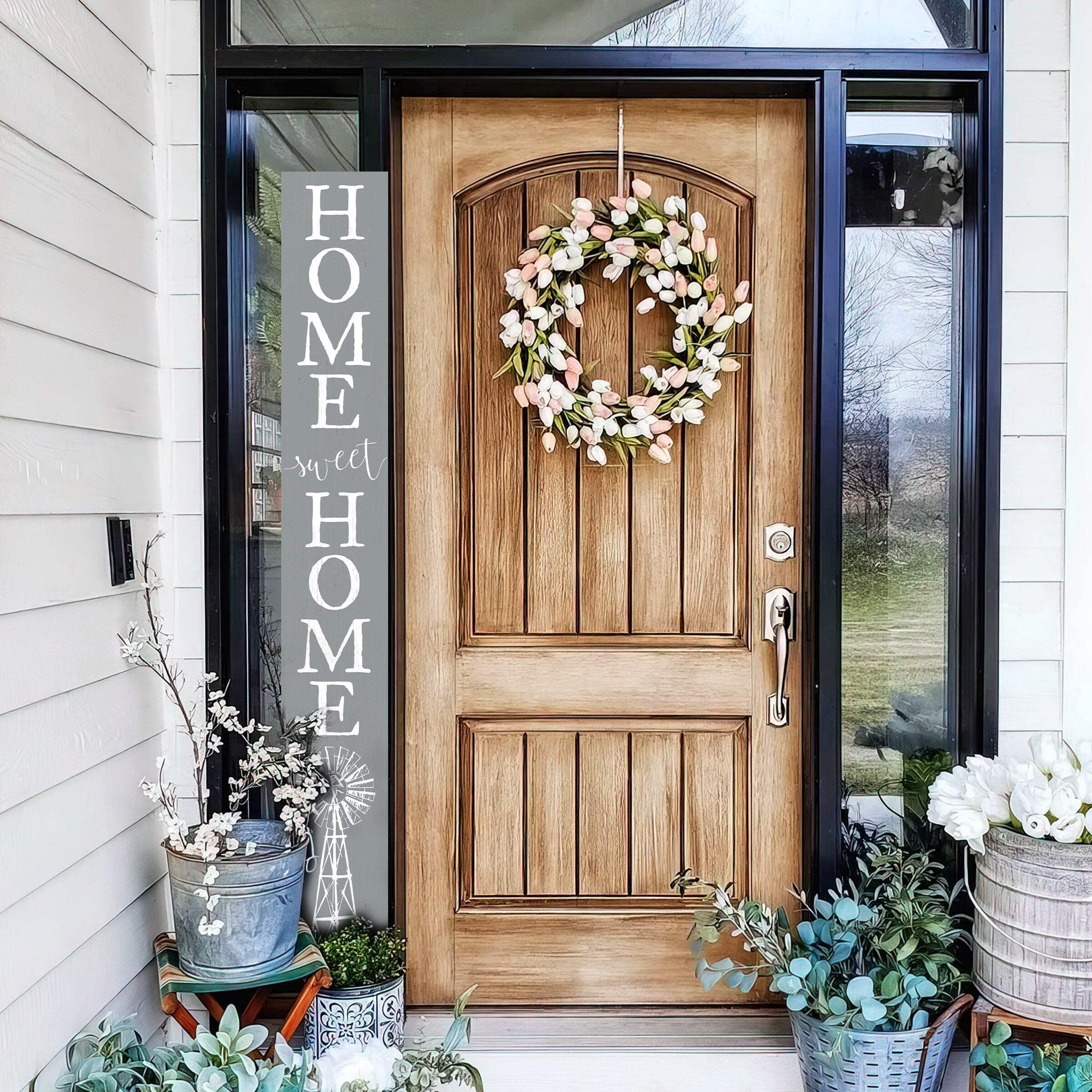 72in Home Sweet Home Porch Sign | Everyday Rustic Wood Front Door Decor ...