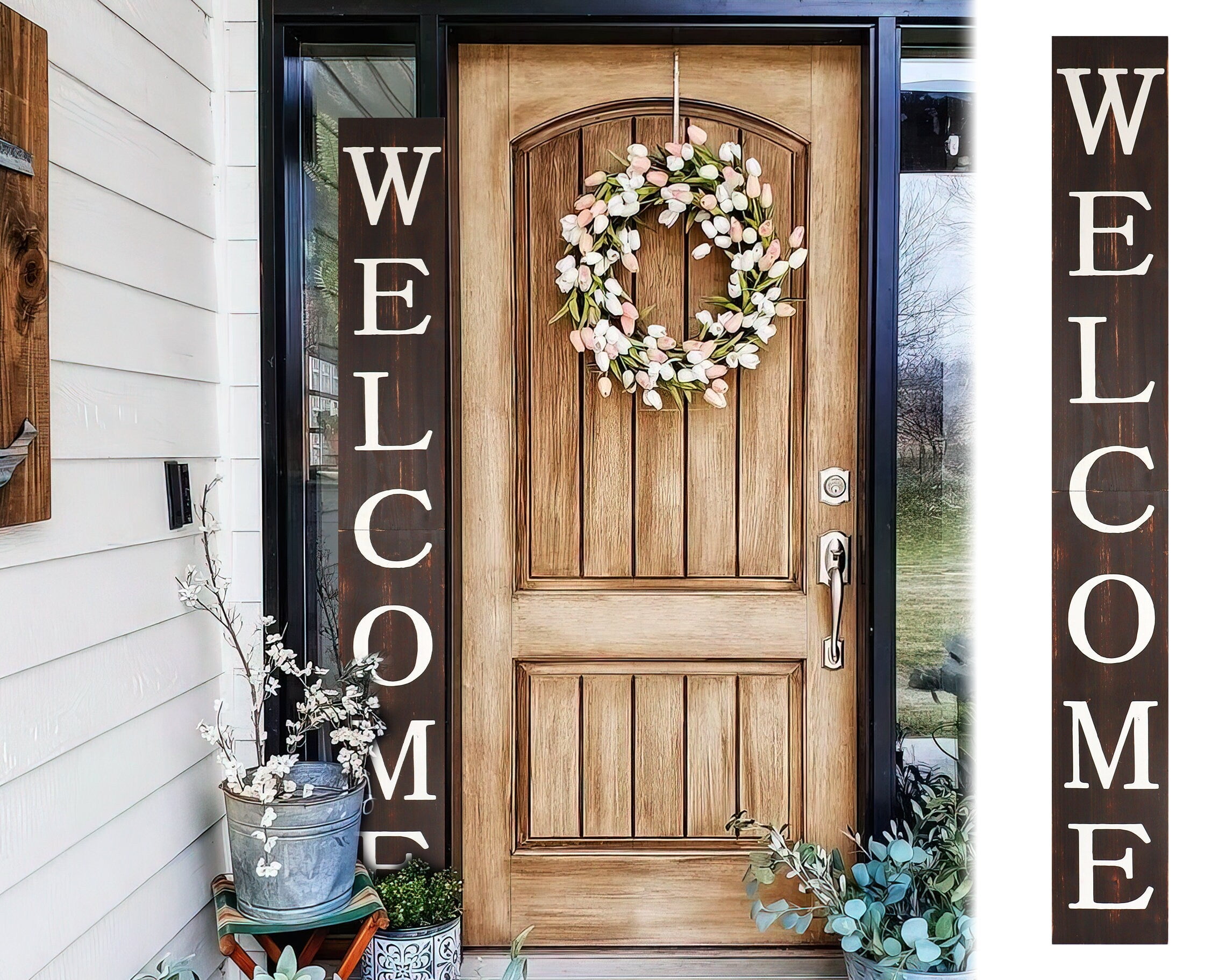 72in Outdoor Welcome Sign for Front Door, 6ft Brown Welcome Sign,Rustic ...