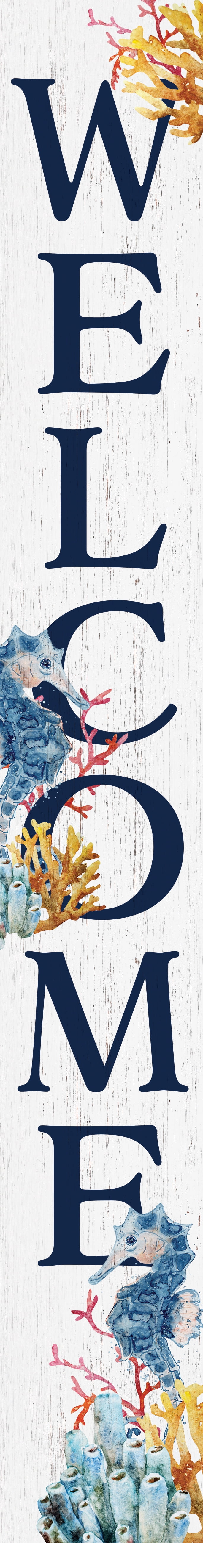 72in Summer Welcome Outdoor Sign with Seahorse Design | Front Door ...