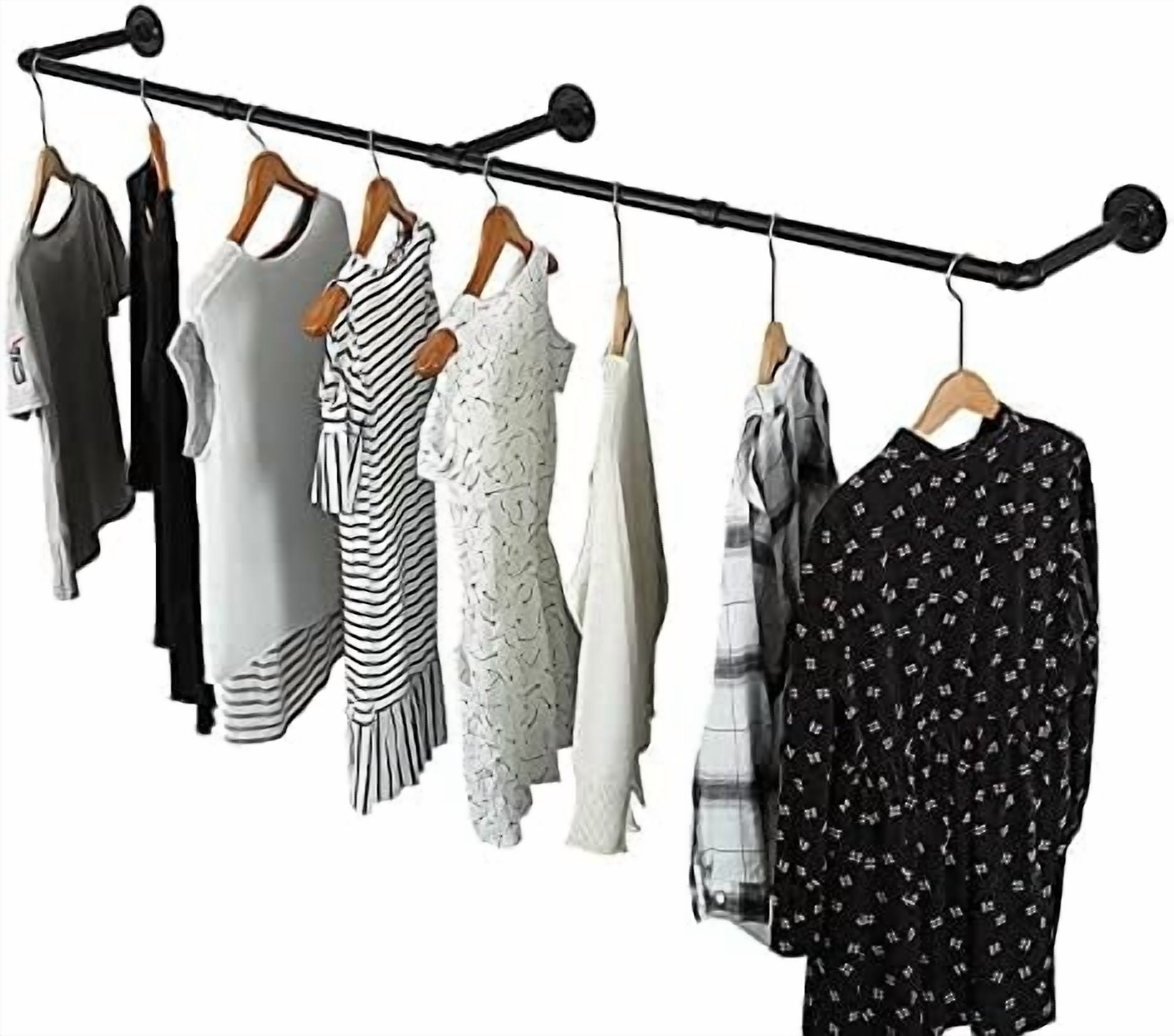 72inch Industrial Pipe Clothes Rack Wall Mount For Hanging Rod Bar for ...