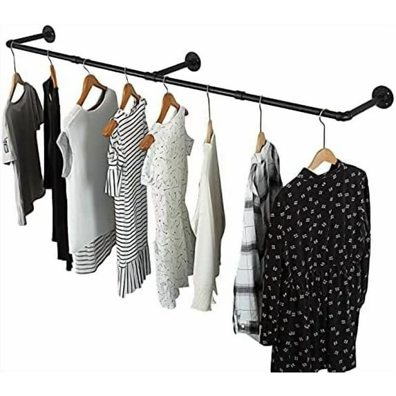 72inch Industrial Pipe Clothes Rack Wall Mount For Hanging Rod Bar for ...