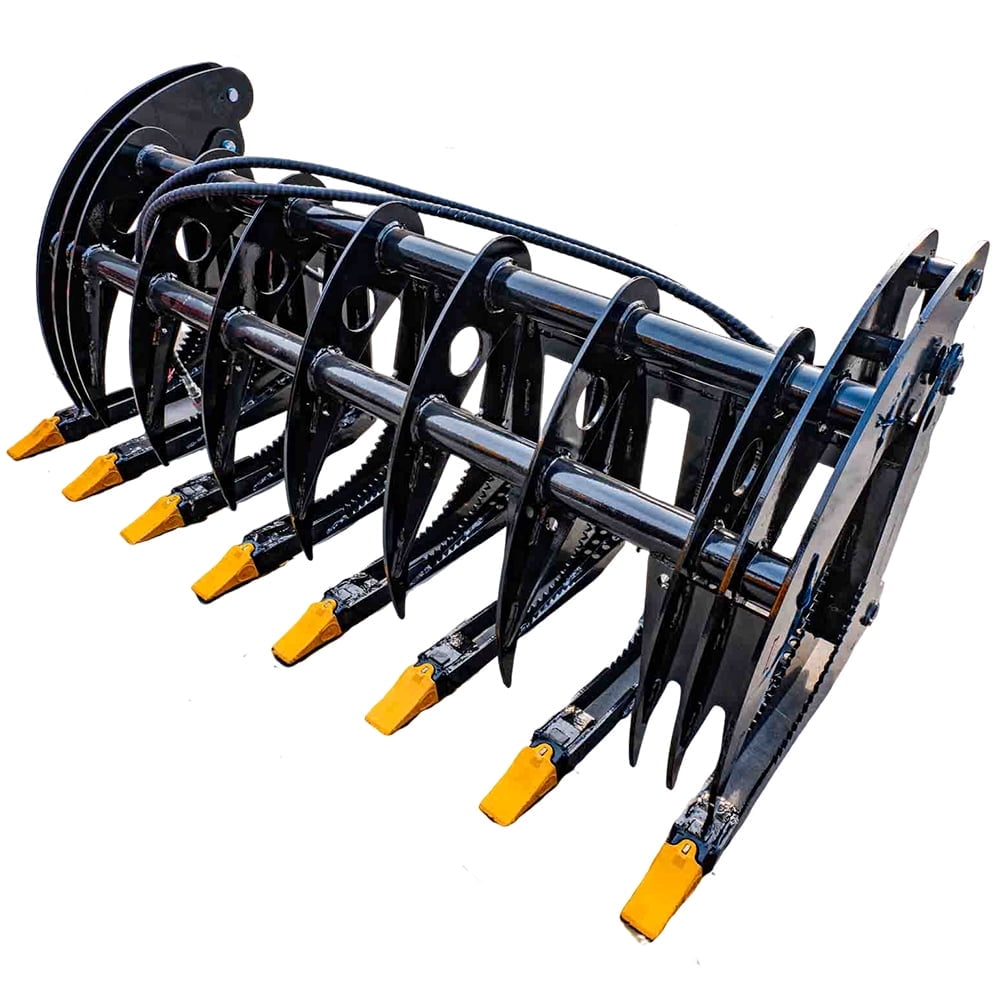 72inch Root Grapple Rake Skid Steer Attachments with Teeth Univeral ...
