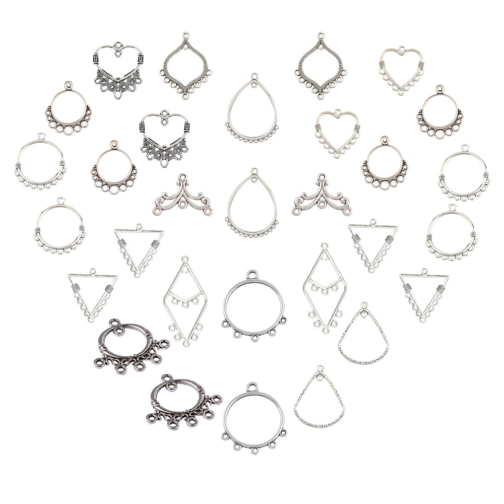 72pcs 12 Styles Chandelier Connector Charms Component Links Alloy ...