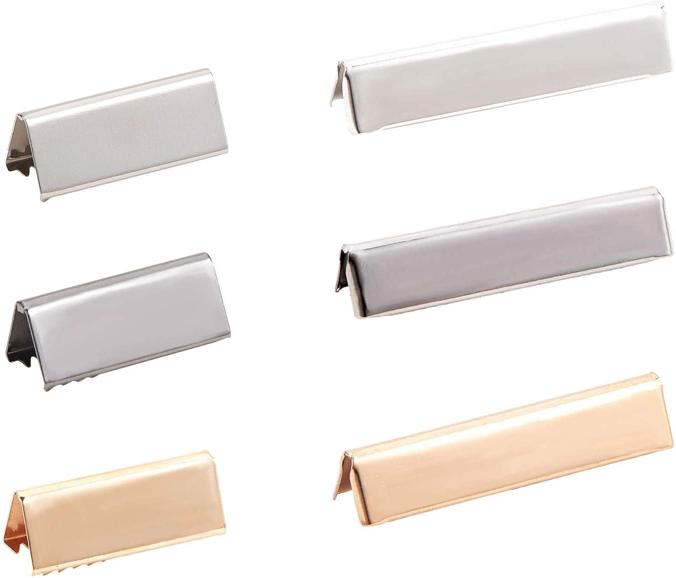 72pcs 3 Colors Belt Buckle End Tip Ribbon Crimp Ends Crimp End Findings ...