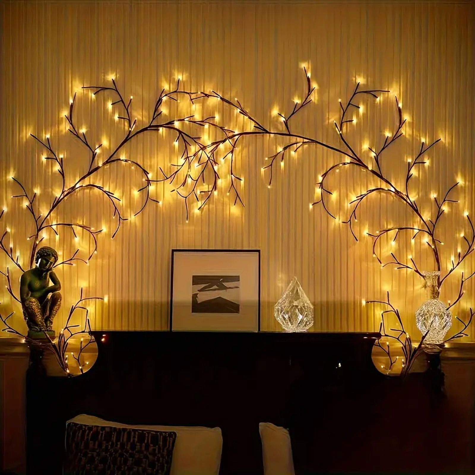 72pcs Bendable LED Vine Wall Lights with 8 Lighting Modes, USB-Powered ...