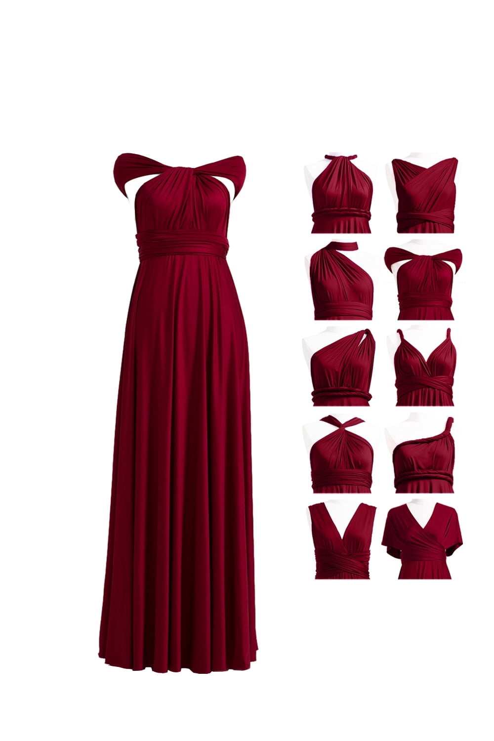 72styles Infinity Dress, Multiway Maxi Bridesmaid with Bandeau, 1pc ...