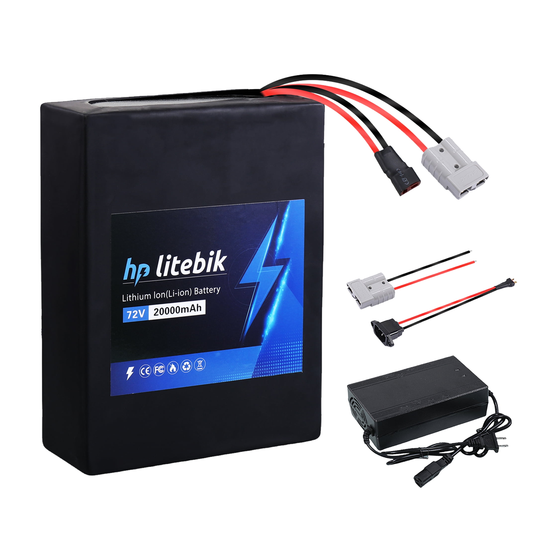 72v 20ah Bicycle Battery Pack Ebike Battery 5A Charger 72V Lithium ...