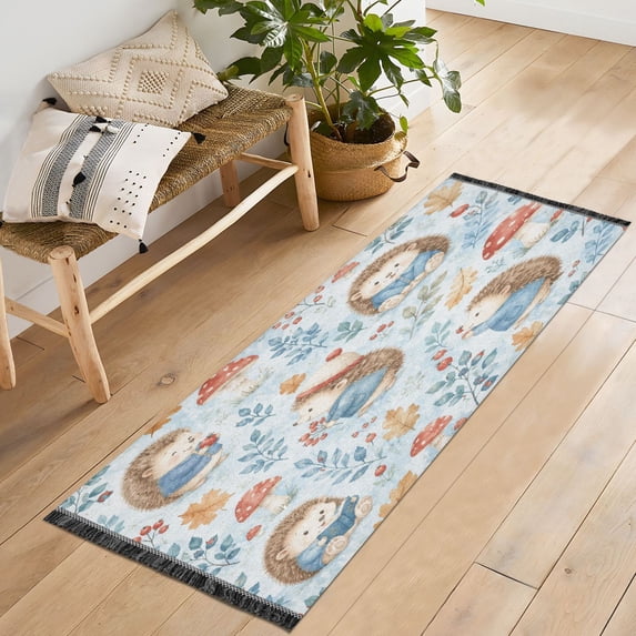 72x23.5 Runner Rug Non Slip Washable Cute Hedgehog Autumn Graphic Soft ...