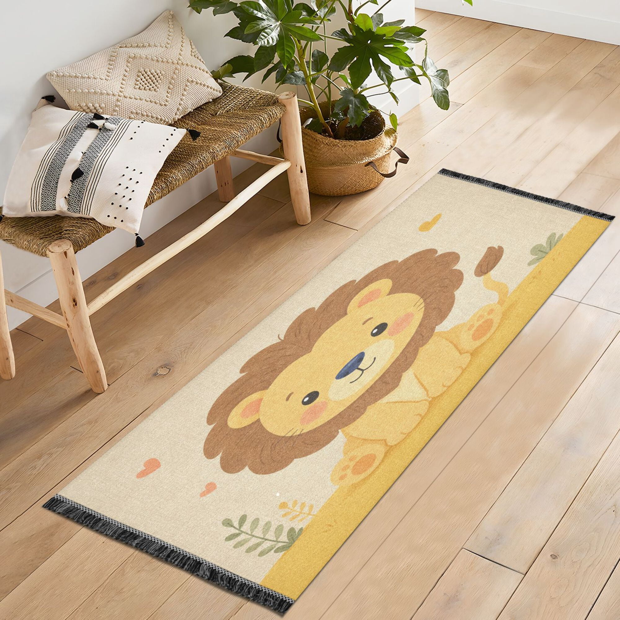 72x23.5 Runner Rug Non Slip Washable Sweet Little Lion Cub Soft Short ...