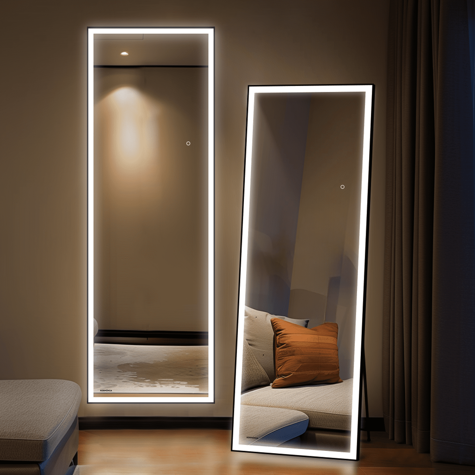 KOSMONIA 72x24" Full Length Mirror,High Strength Tempered Glass Full ...