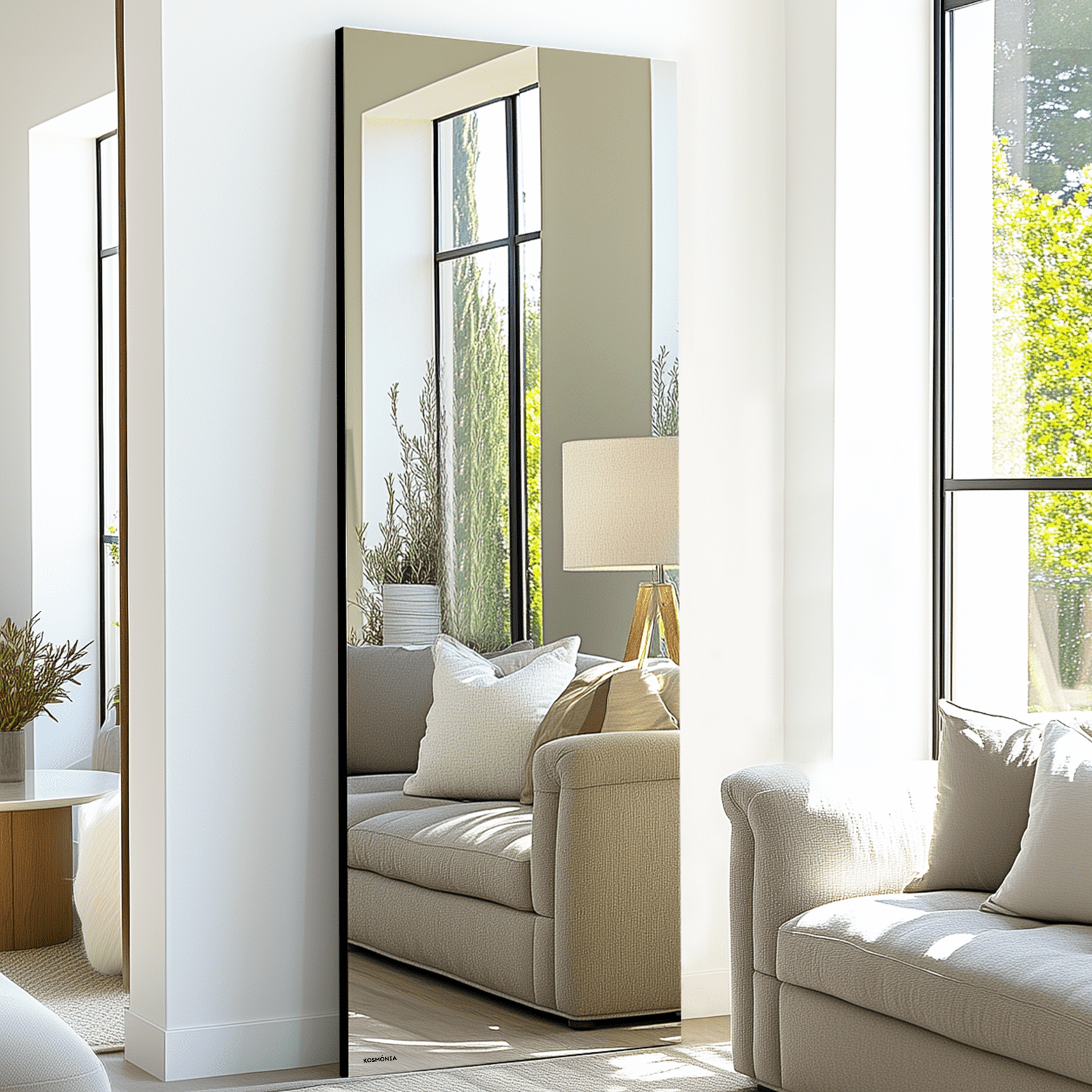 KOSMONIA 72x24" Frameless Full Length Mirror,High Strength Tempered ...