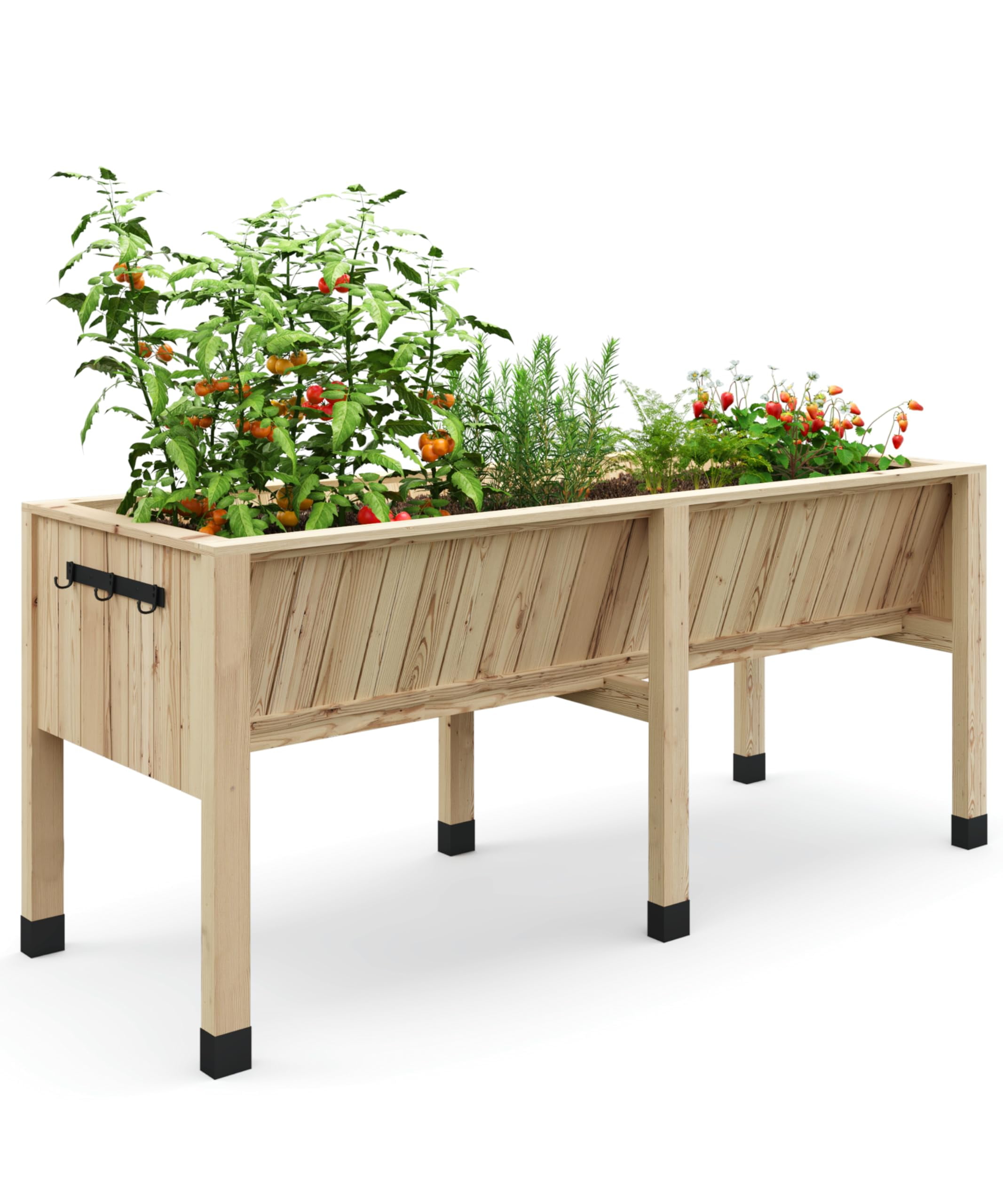 72x26x30in Raised Garden Bed, Elevated Wood Planter Box Stand for ...
