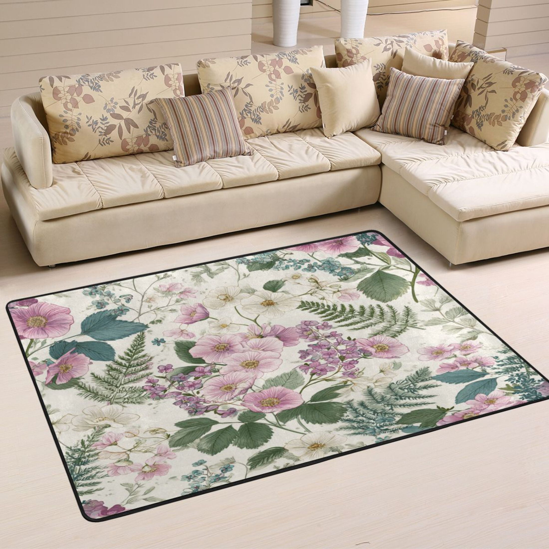 72x48in Area Rug Machine Washable Floor Mats Skid-Resistant Backing ...