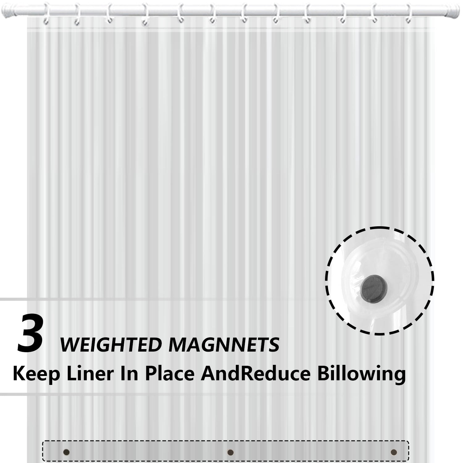 72x72 Bathroom Shower Curtain - Waterproof Clear Plastic Shower Curtain ...
