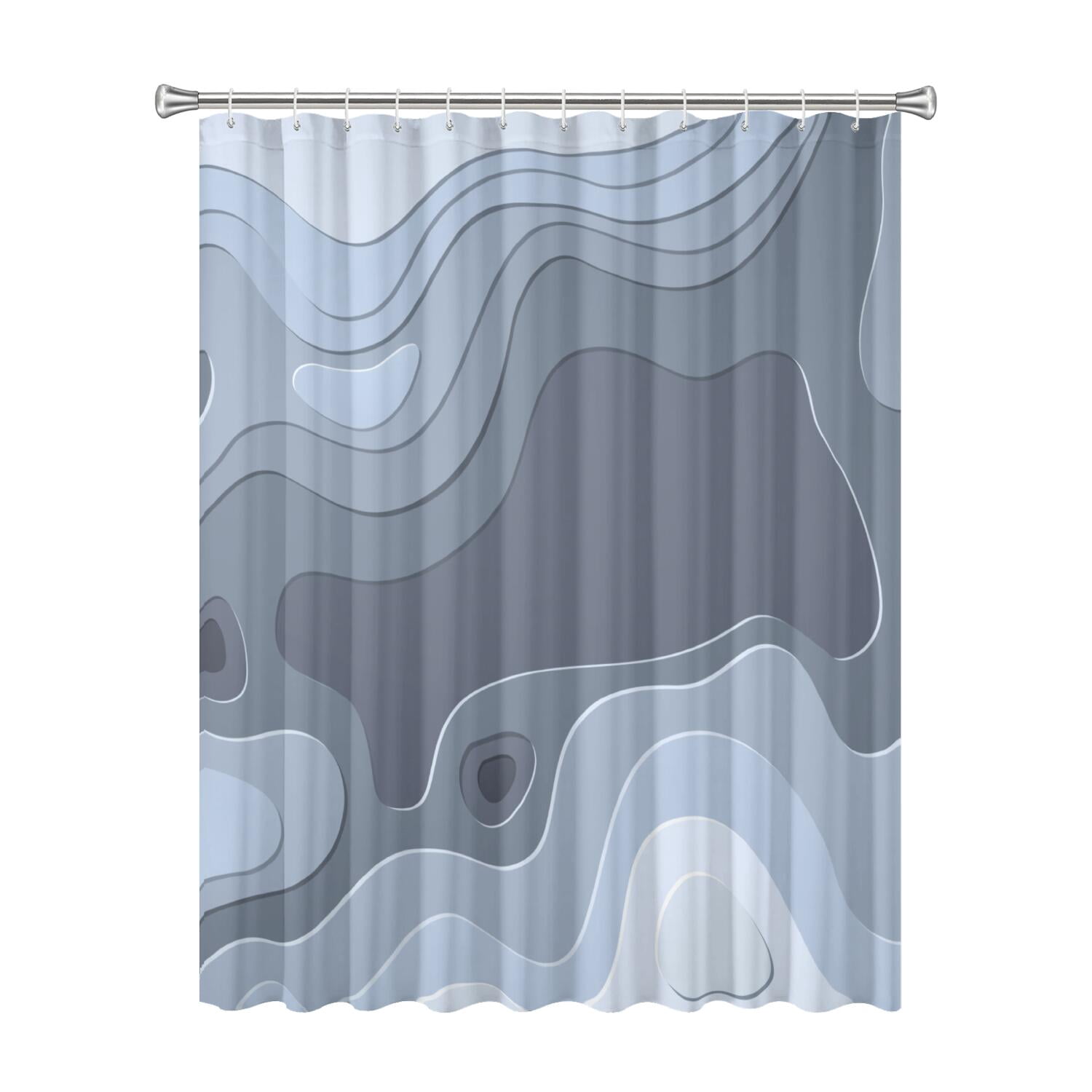 72x72 Inch Fabric Shower Curtain Waterproof Polyester, Map Adventure ...