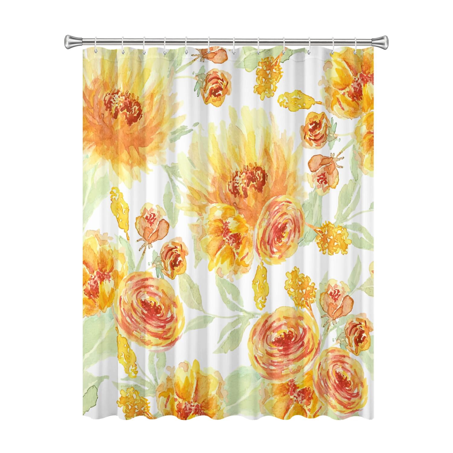 72x72 Inch Fabric Shower Curtain Waterproof Polyester, Spring Flowers ...
