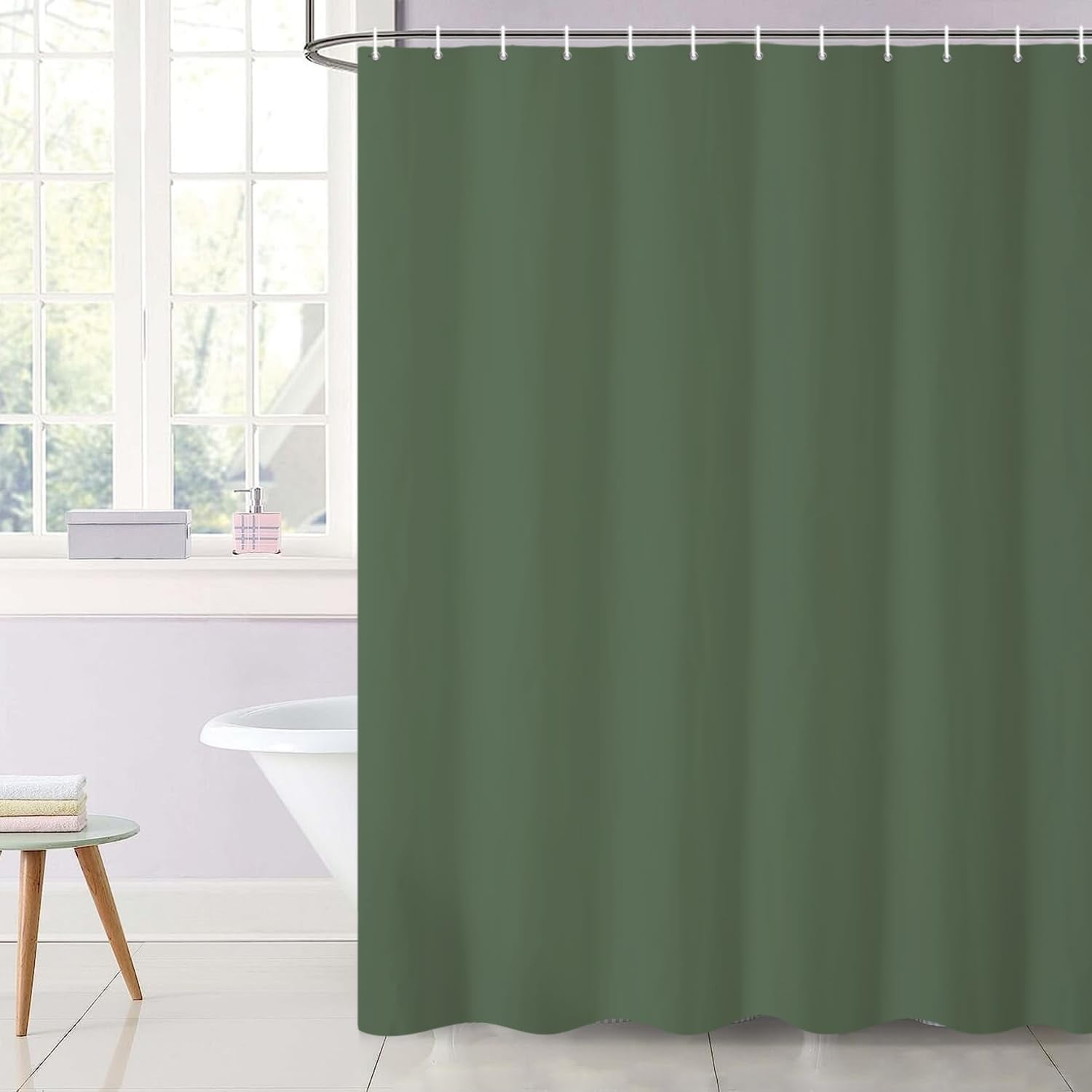 72x72 Inch Solid Color Shower Curtain Simple Abstract Fabric Bath ...