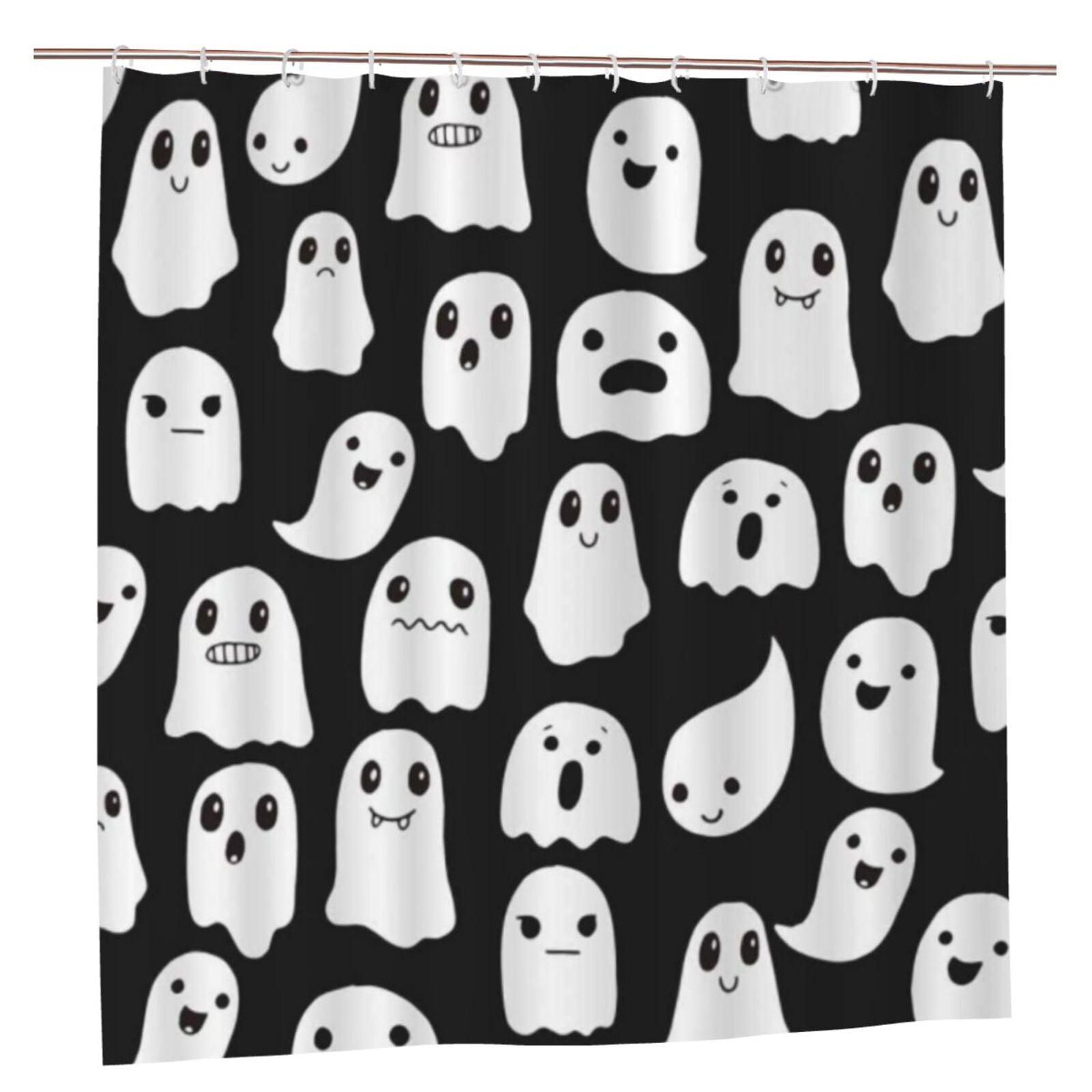 72x72 inch Spooky Ghost Halloween Shower Curtain with High Quality ...