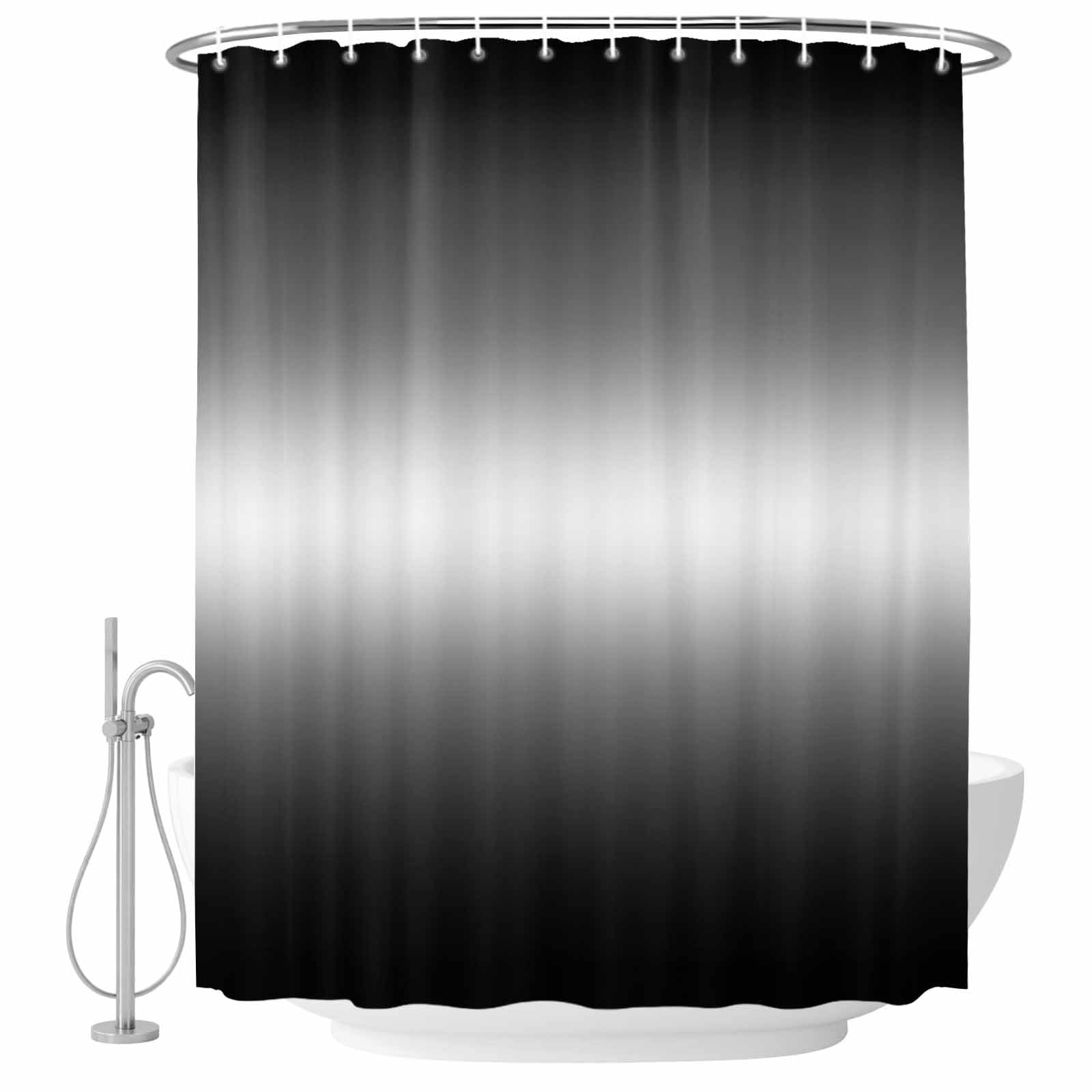 72x78 Inch Shower Curtain Black Ombre Bathroom Decor, Waterproof Fabric ...