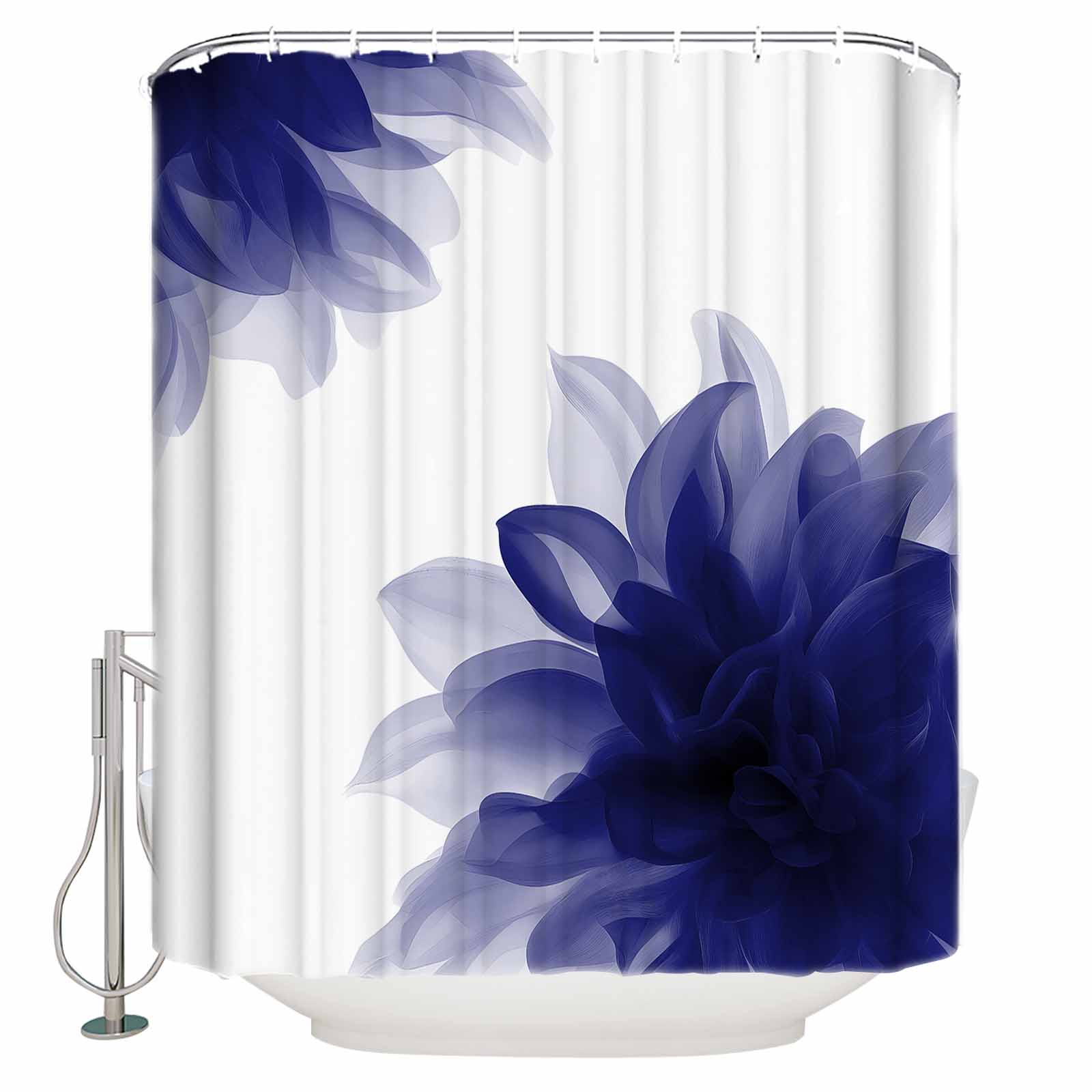 72x78 Inch Shower Curtain Blue Bohemian Bathroom Decor Waterproof ...