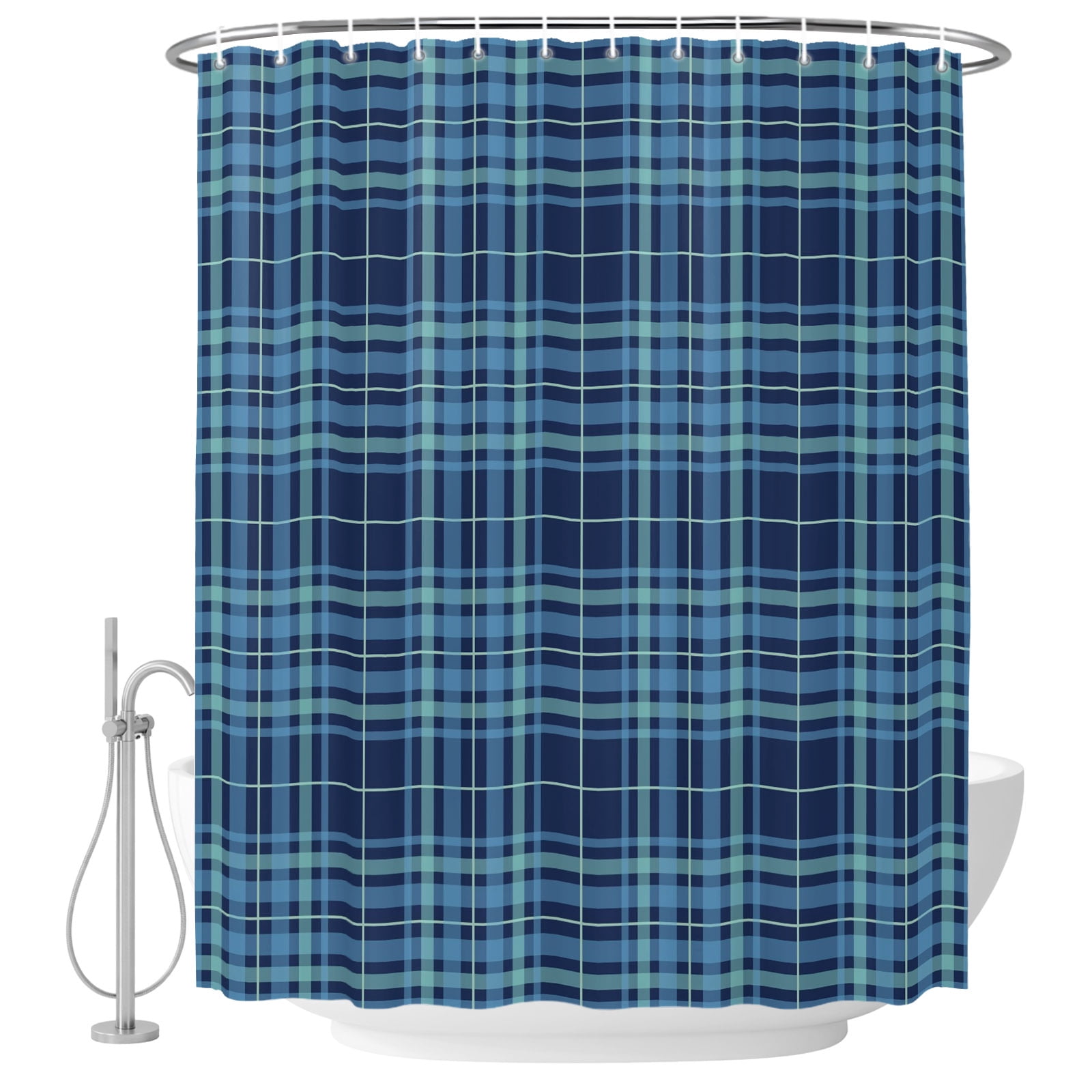 72x78 Inch Shower Curtain Buffalo Plaid Bathroom Decor, Waterproof ...