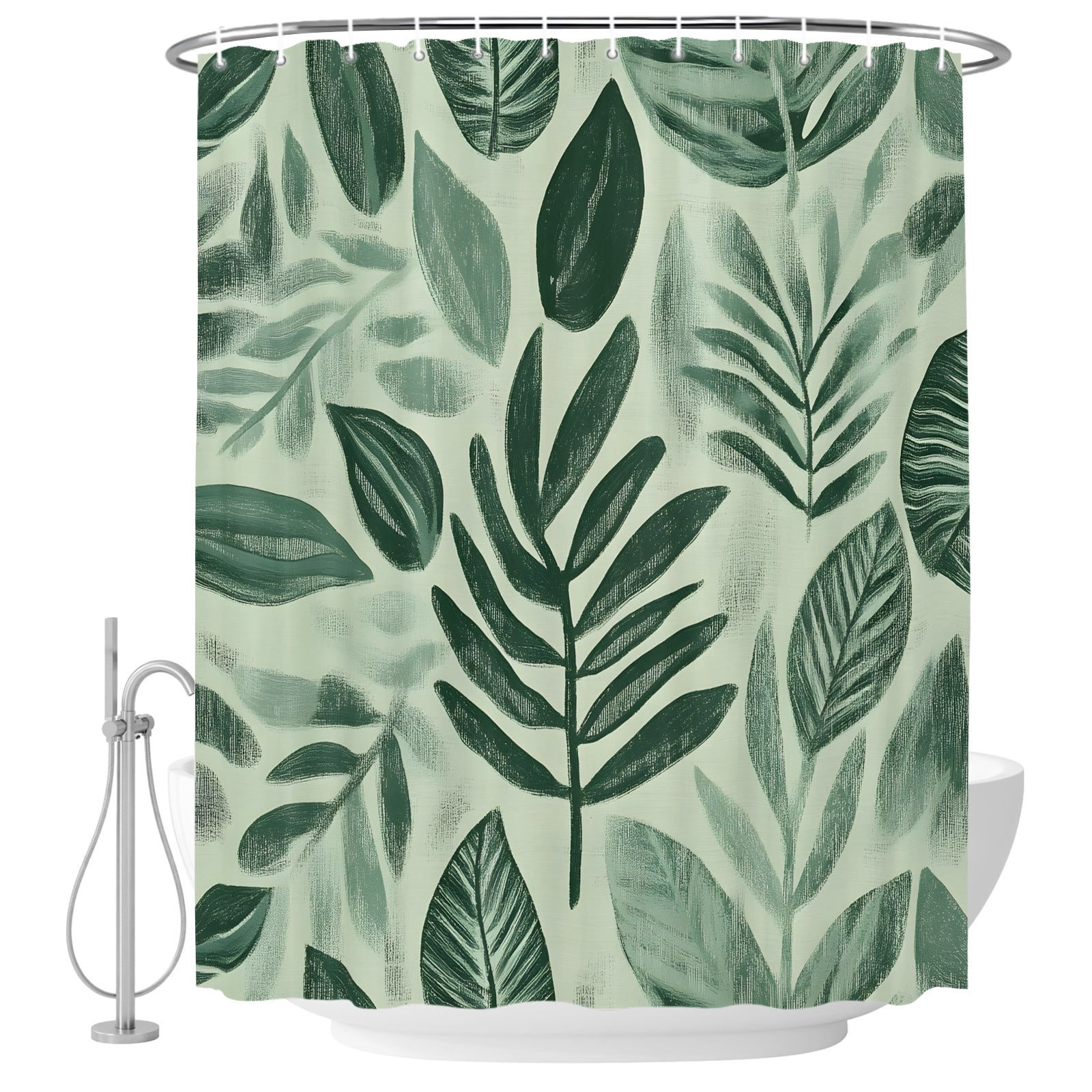 72x78 Inch Shower Curtain Green Botanical Tropical Bathroom Decor ...