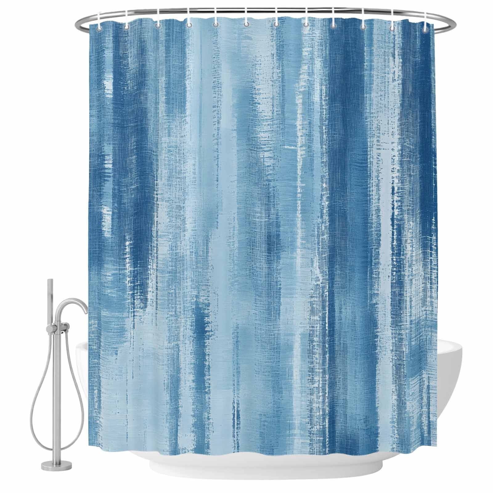 72x78 Inch Shower Curtain Light Blue Ombre Bathroom Decor, Waterproof ...