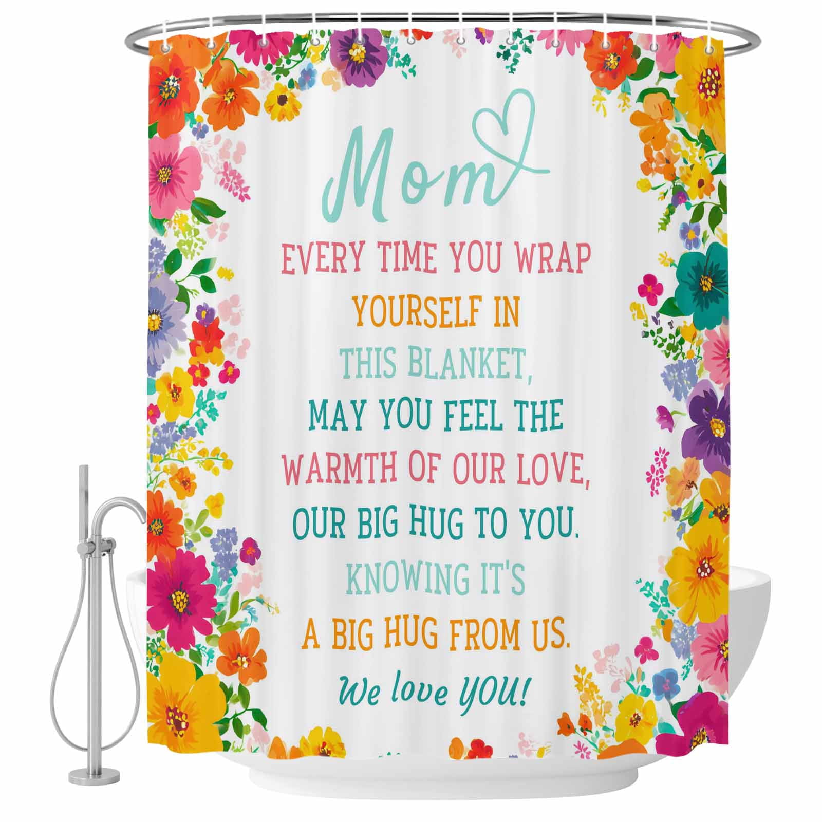 72x78 Inch Shower Curtain Mother's Day Bathroom Decor, Waterproof ...