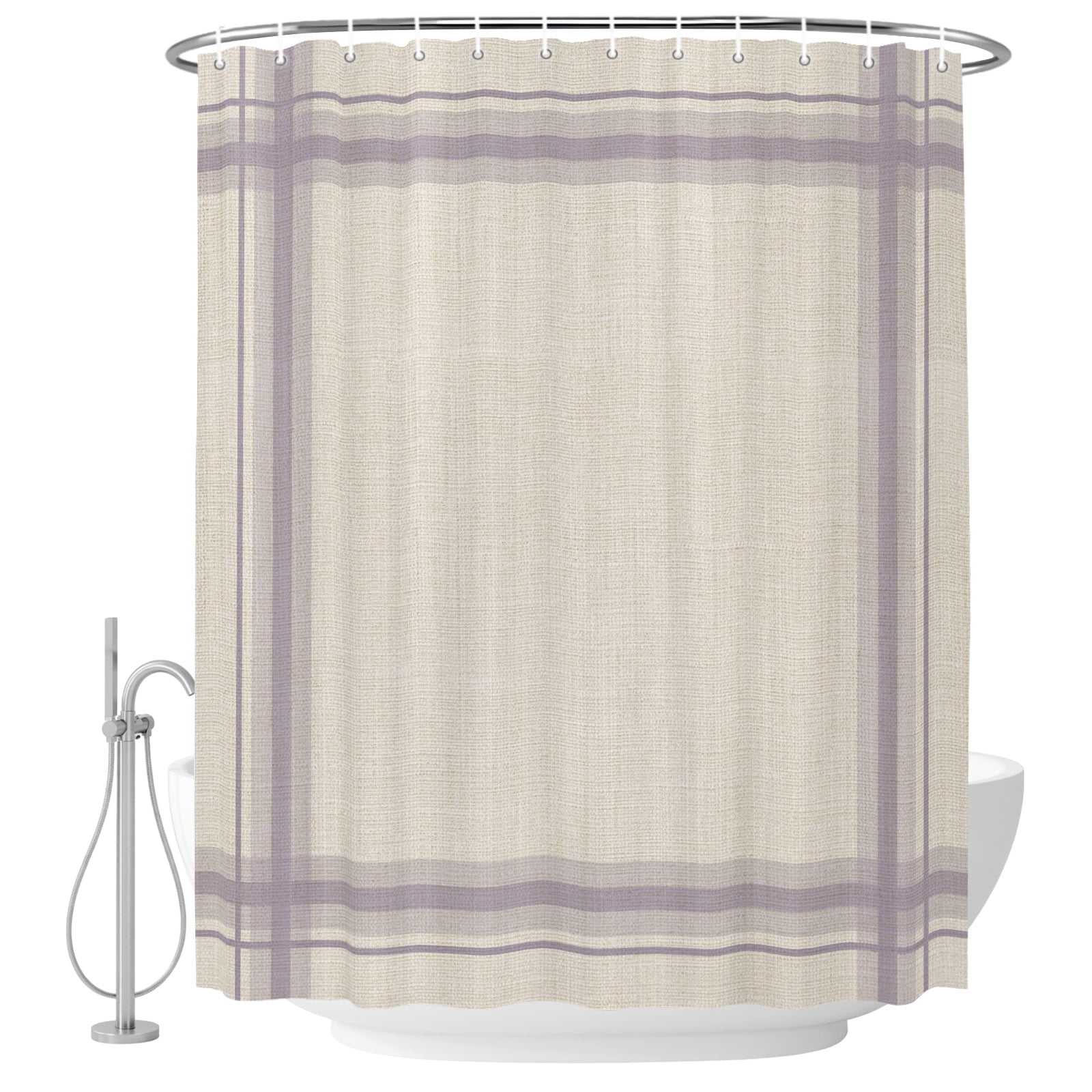 72x78 Inch Shower Curtain Purple Grid Stripes Bathroom Decor ...